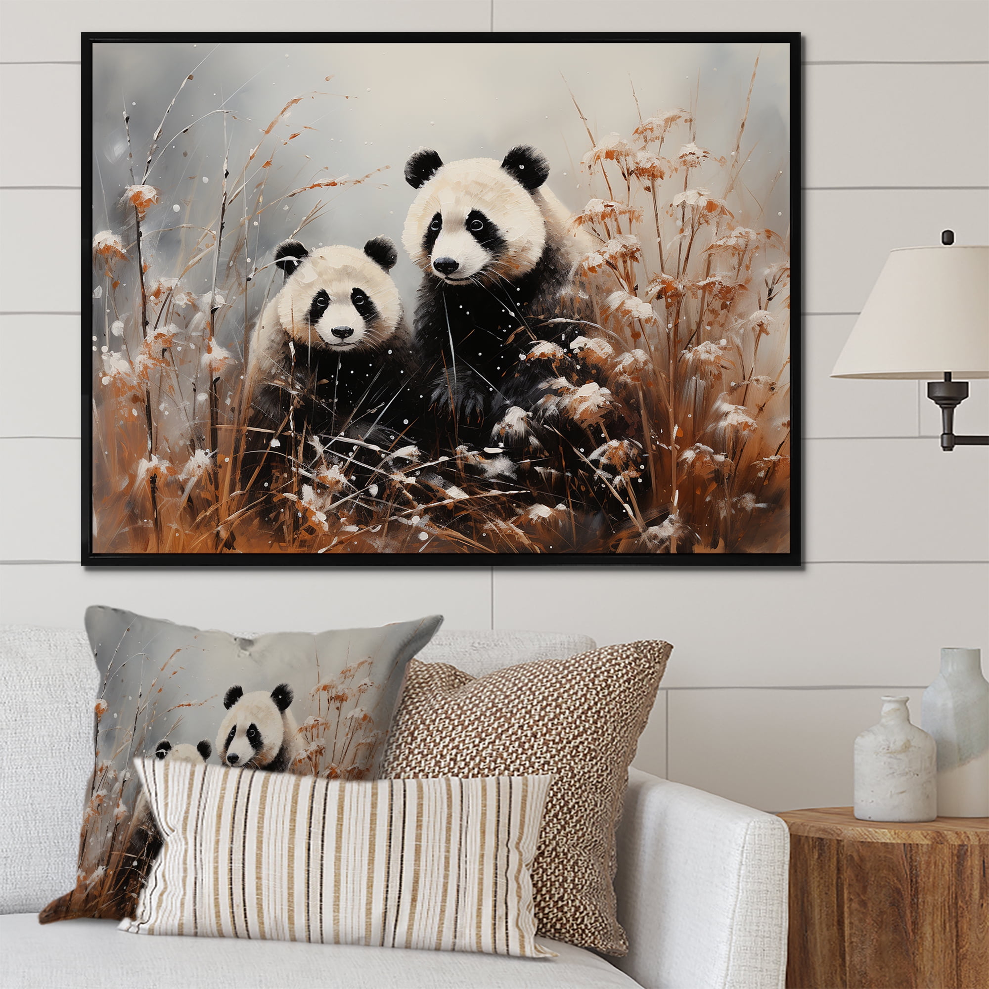 Designart "Panda's Haven in Bamboo" Animals Framed Wall Art - Modern ...