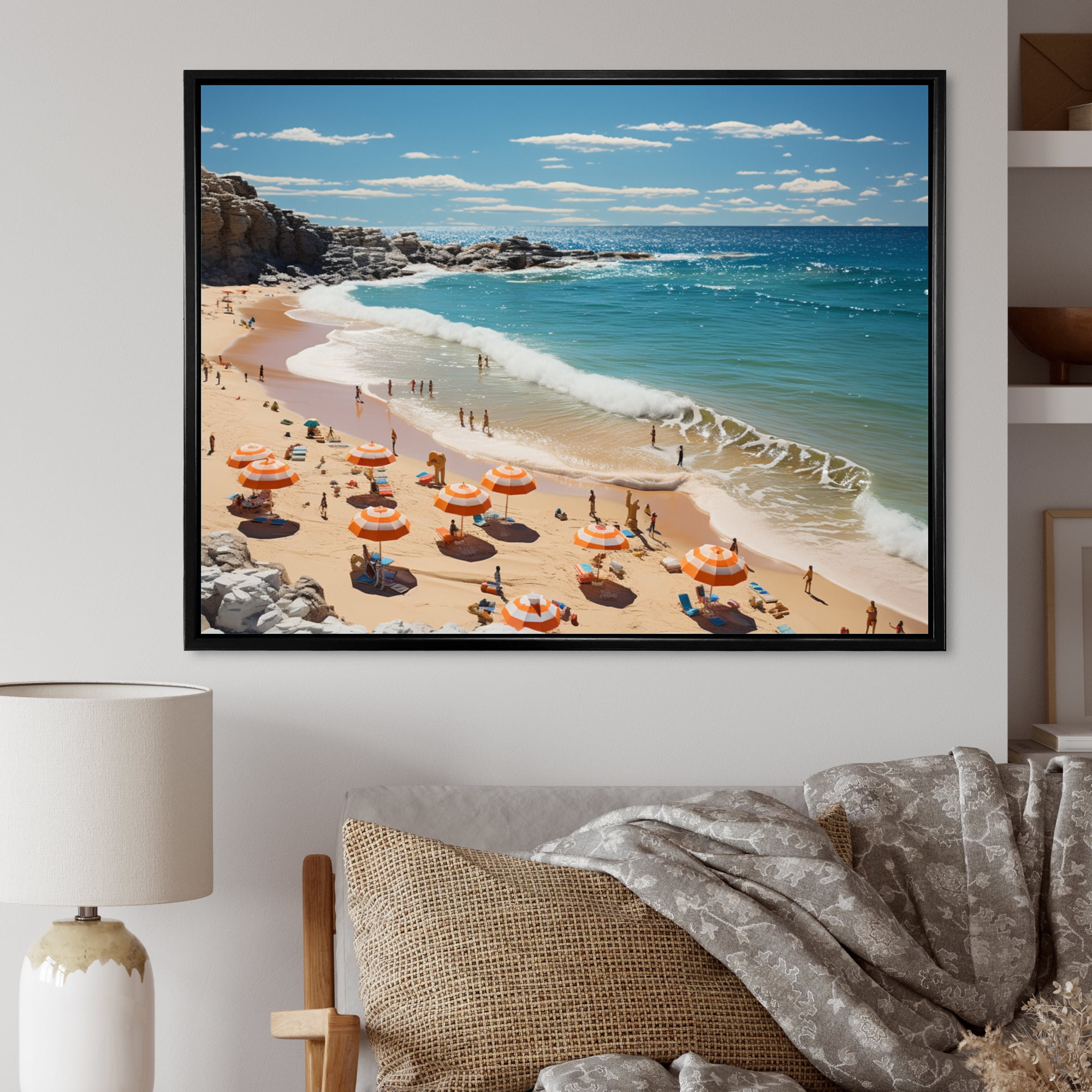 Designart "Paradise for Surfers I" Nautical & Beach Floater Framed Wall ...