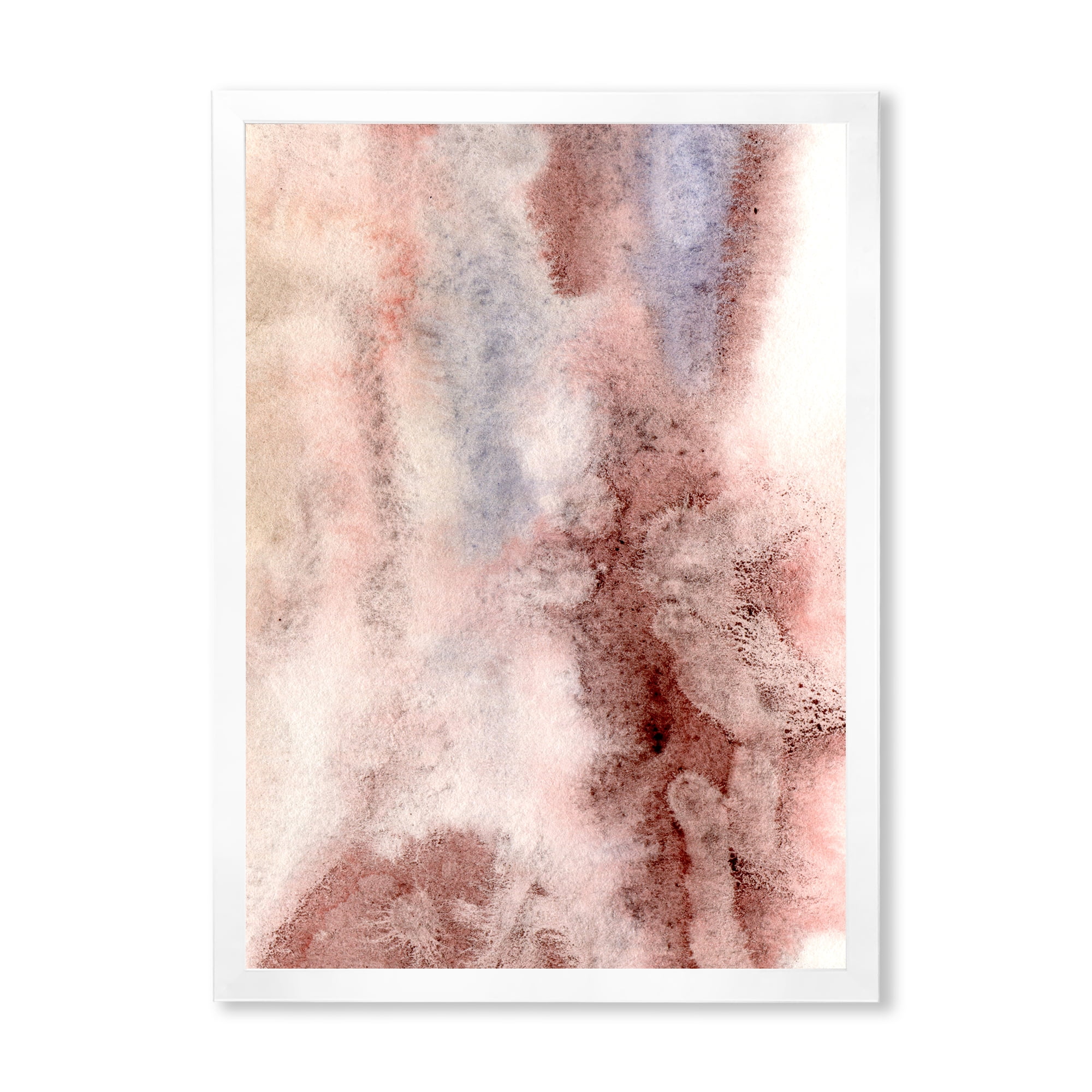 Designart 'Pastel Abstract With Pink Blue and Dark Red Spots' Modern ...