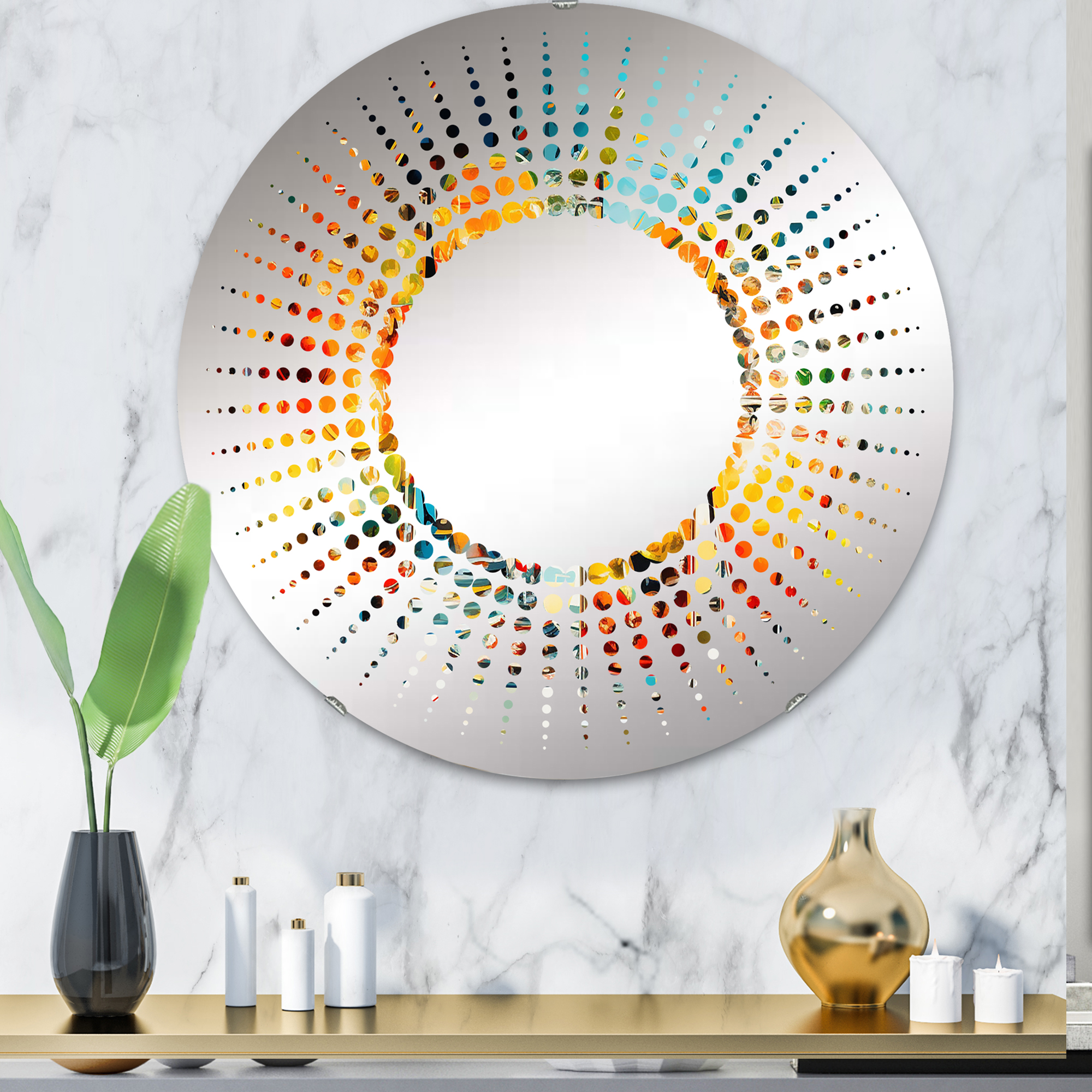 Designart "Pastel Dreams in a Cocktail III" Cocktails Starburst Round ...