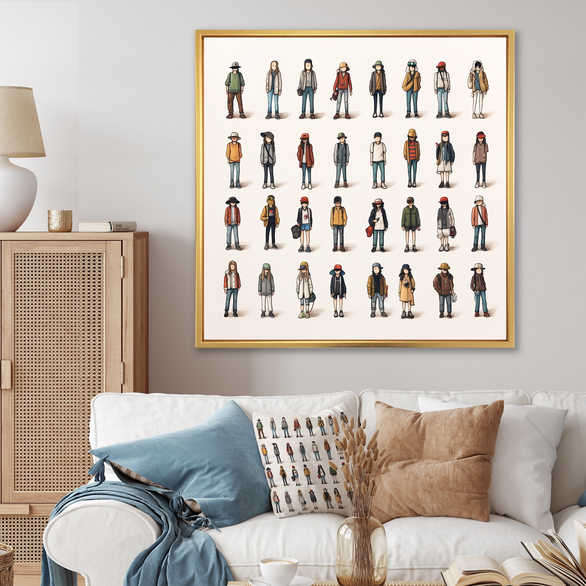 Designart "Patchwork People Art for Children III" Abstract Framed Wall ...