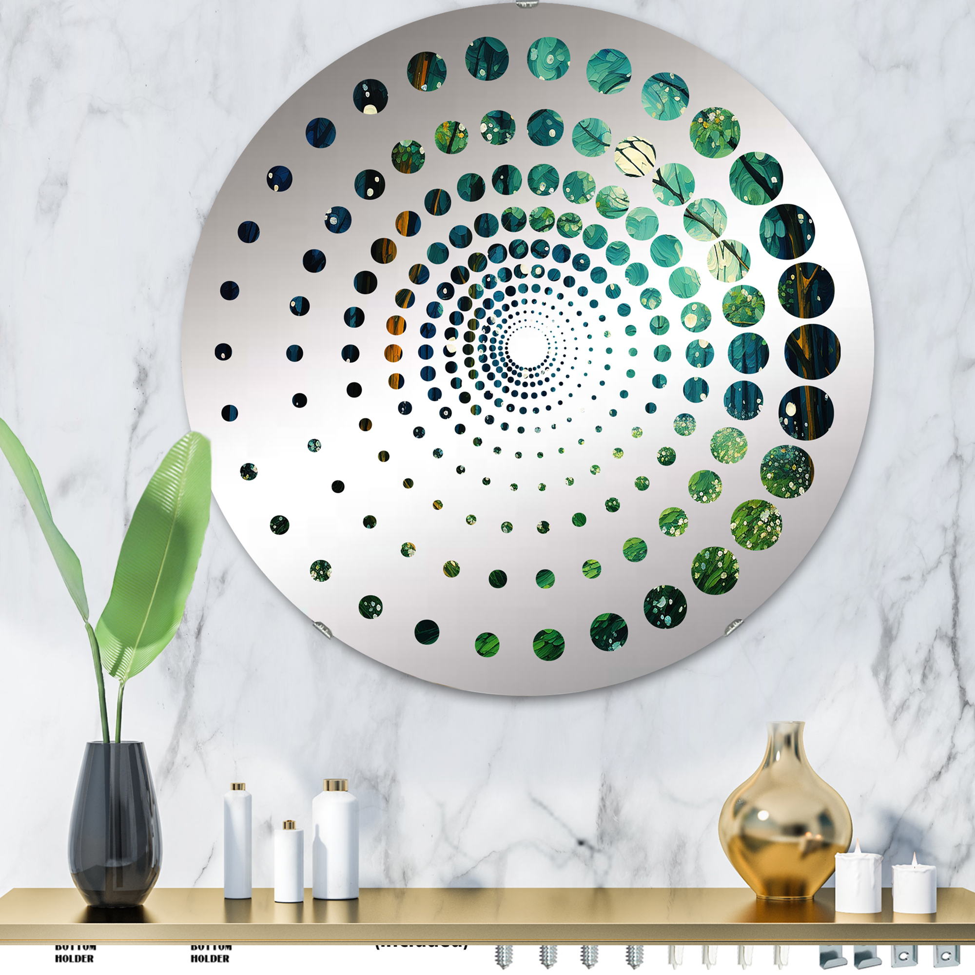 Designart "Path into the Enchanted Woods" Popcorn Spiral Dot Round Wall ...
