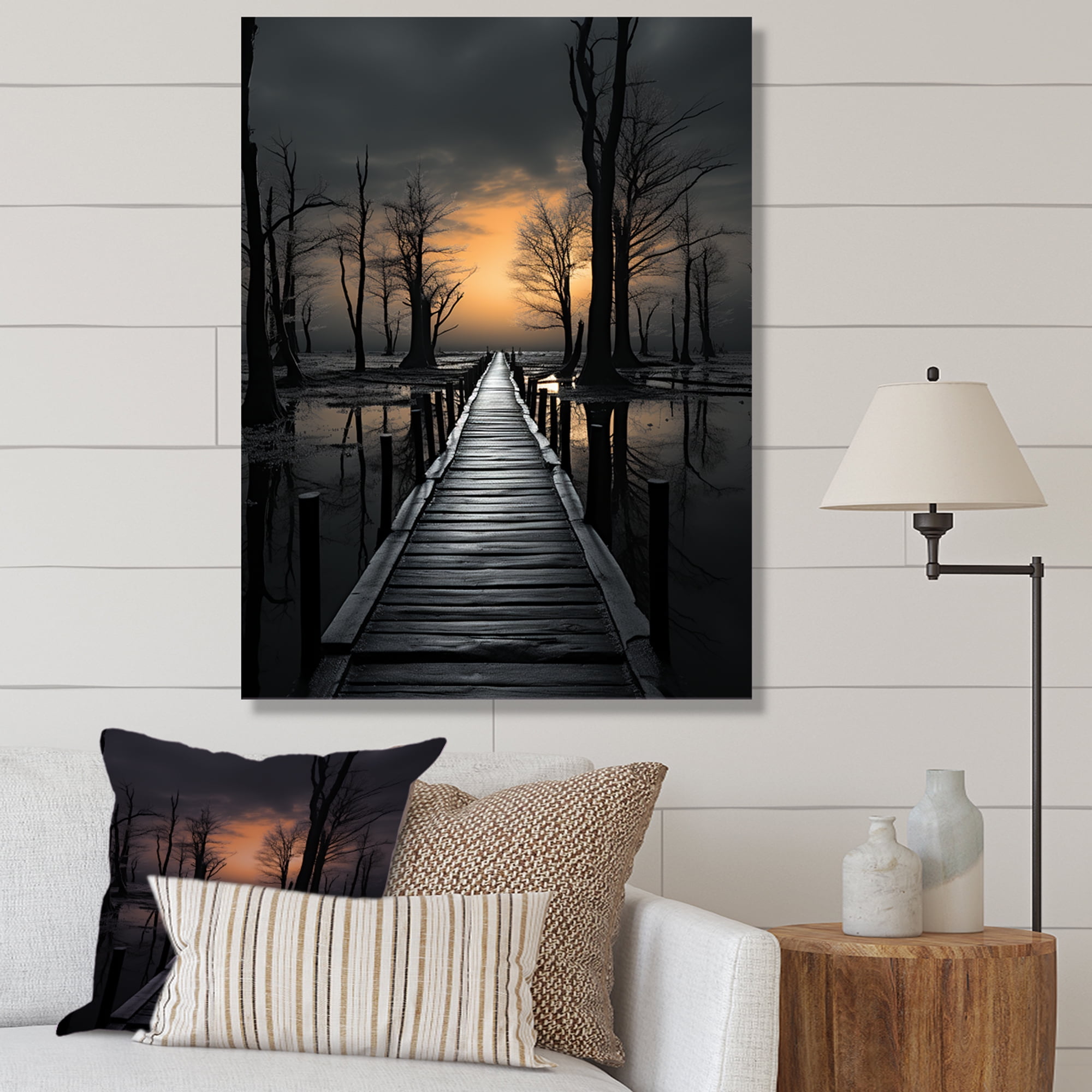 Designart "Path To Void Landscape II" Bridges Wall Decor - Walmart.com