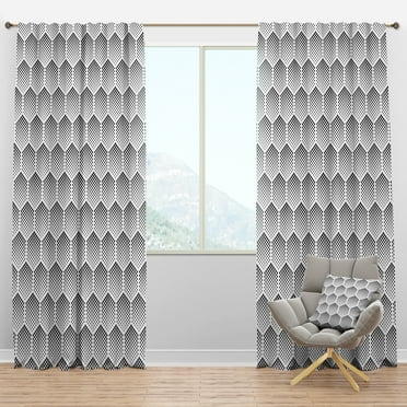 Designart 'Black and White Geometric Pattern III' Mid-Century Modern ...