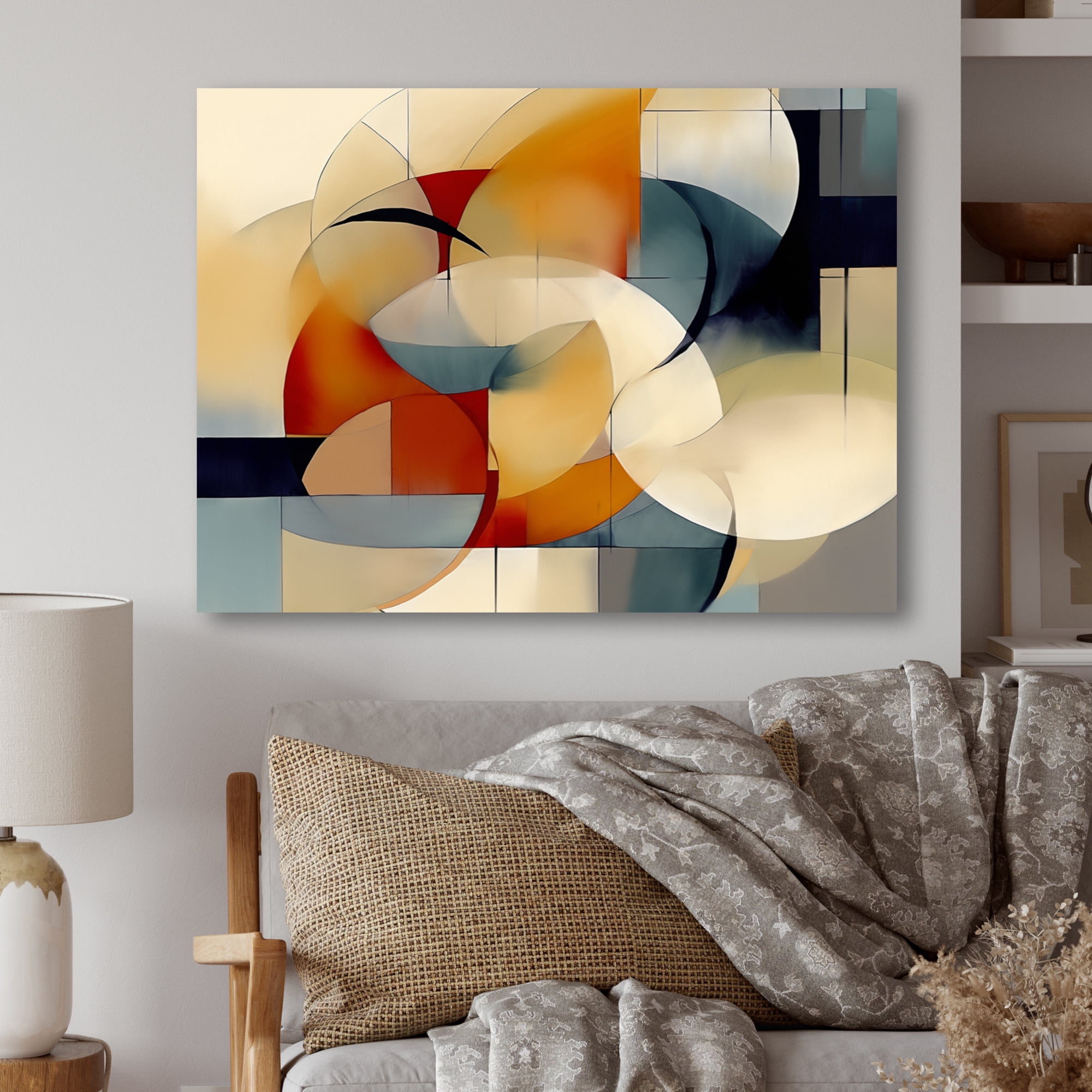 Designart "Patterned Abstractions I" Modern Geometric Metal Wall Decor ...