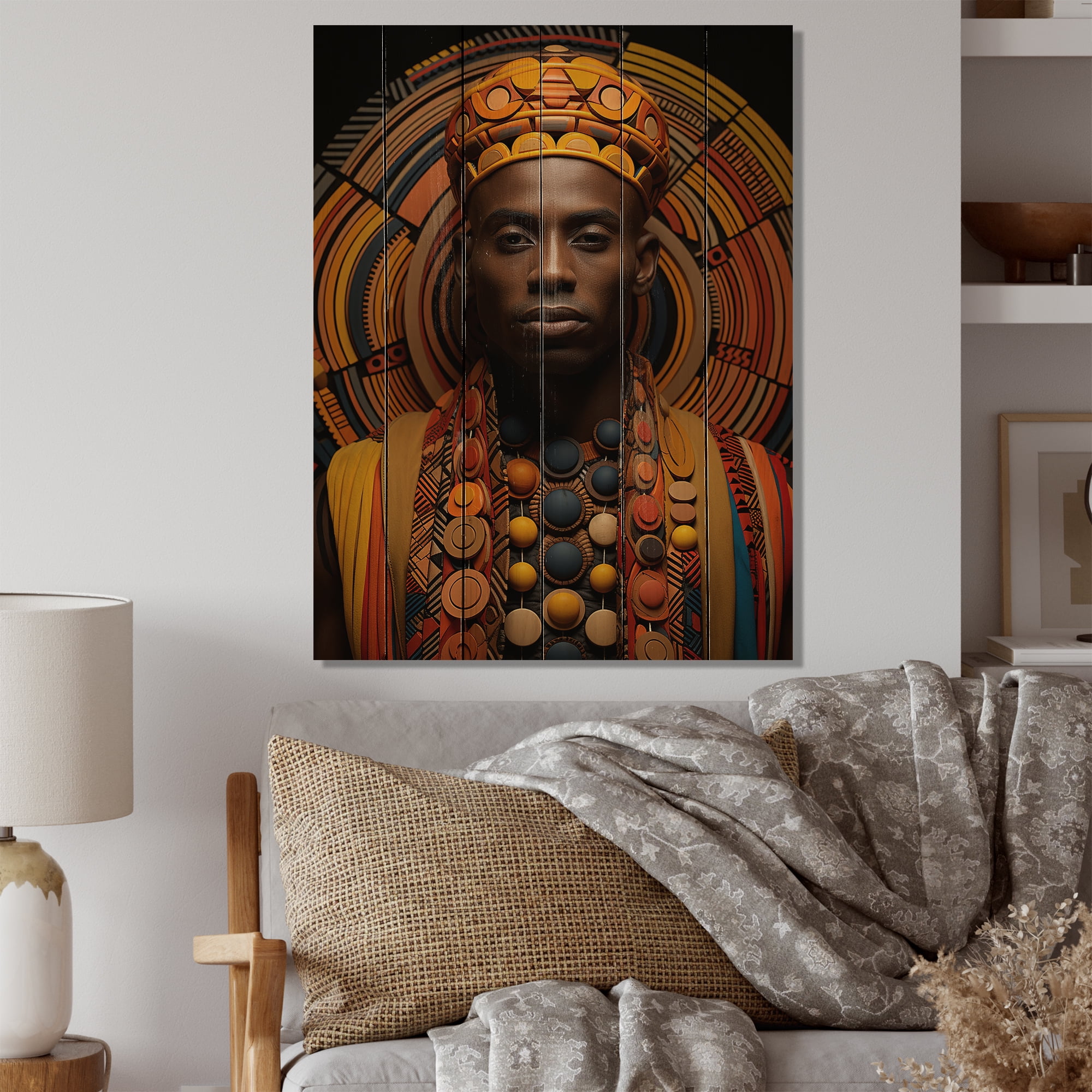 Designart "Patterns from African Tribes III" African Print on Natural ...