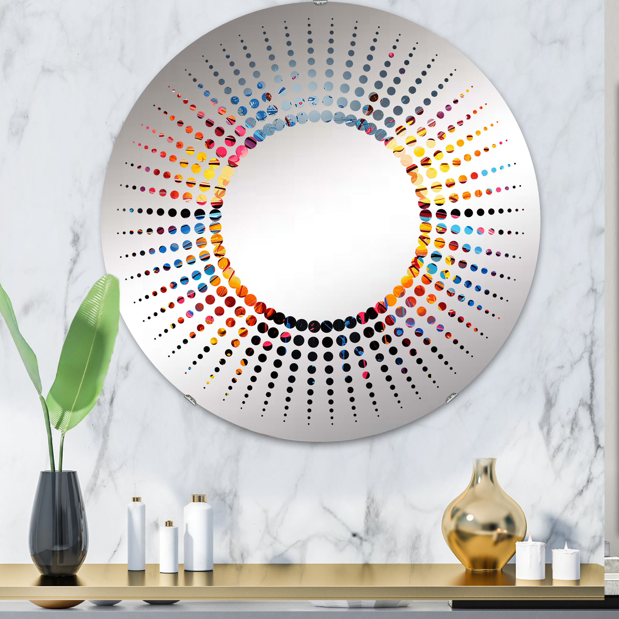 Designart "Peach Amber Illuminated Moth Surge" Animals Starburst Round ...