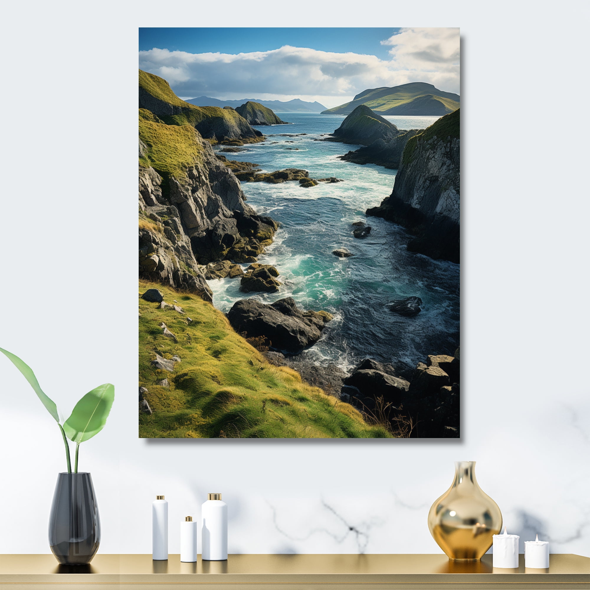 Designart "Peninsula Cilf Ireland Dingle wall art III" Ireland Metal ...