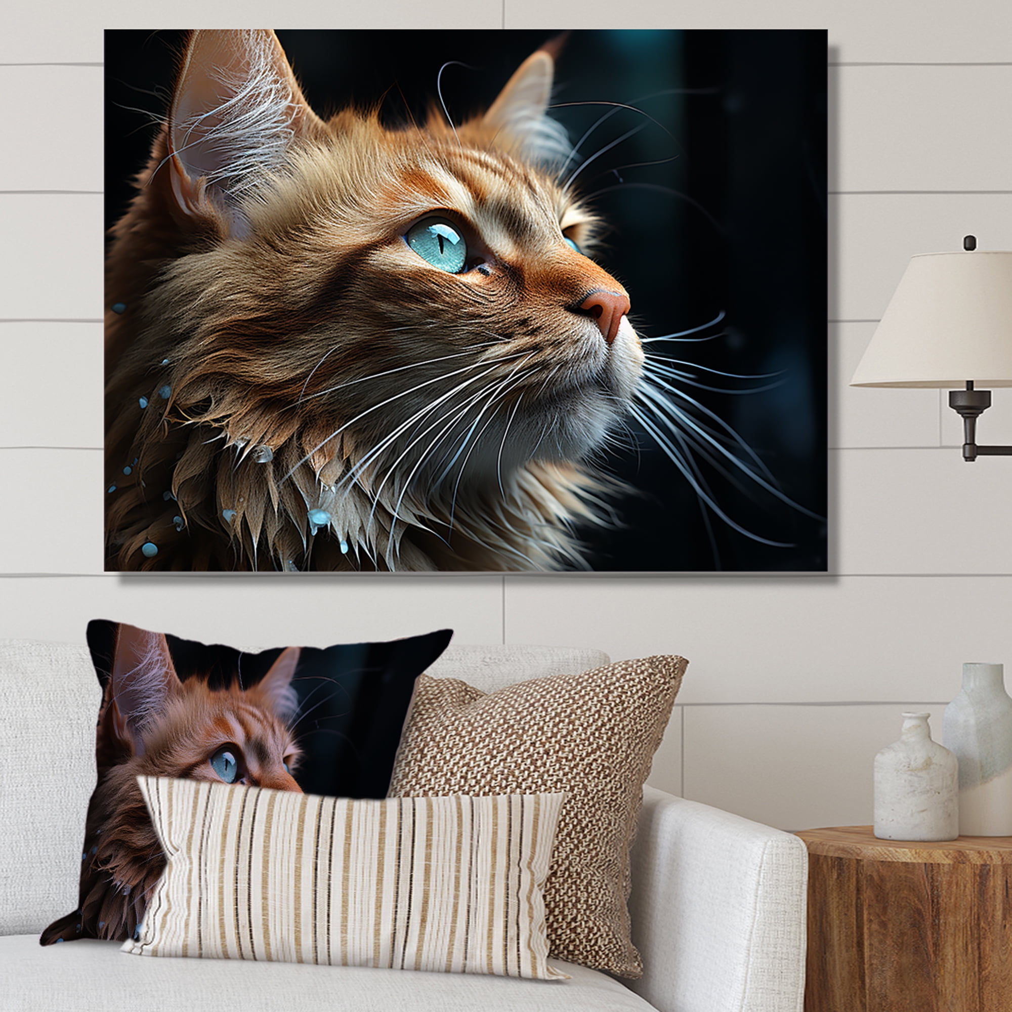 Designart "Pensive Chartreux Cat Gaze" Animals Cat Wall Decor - Walmart.com