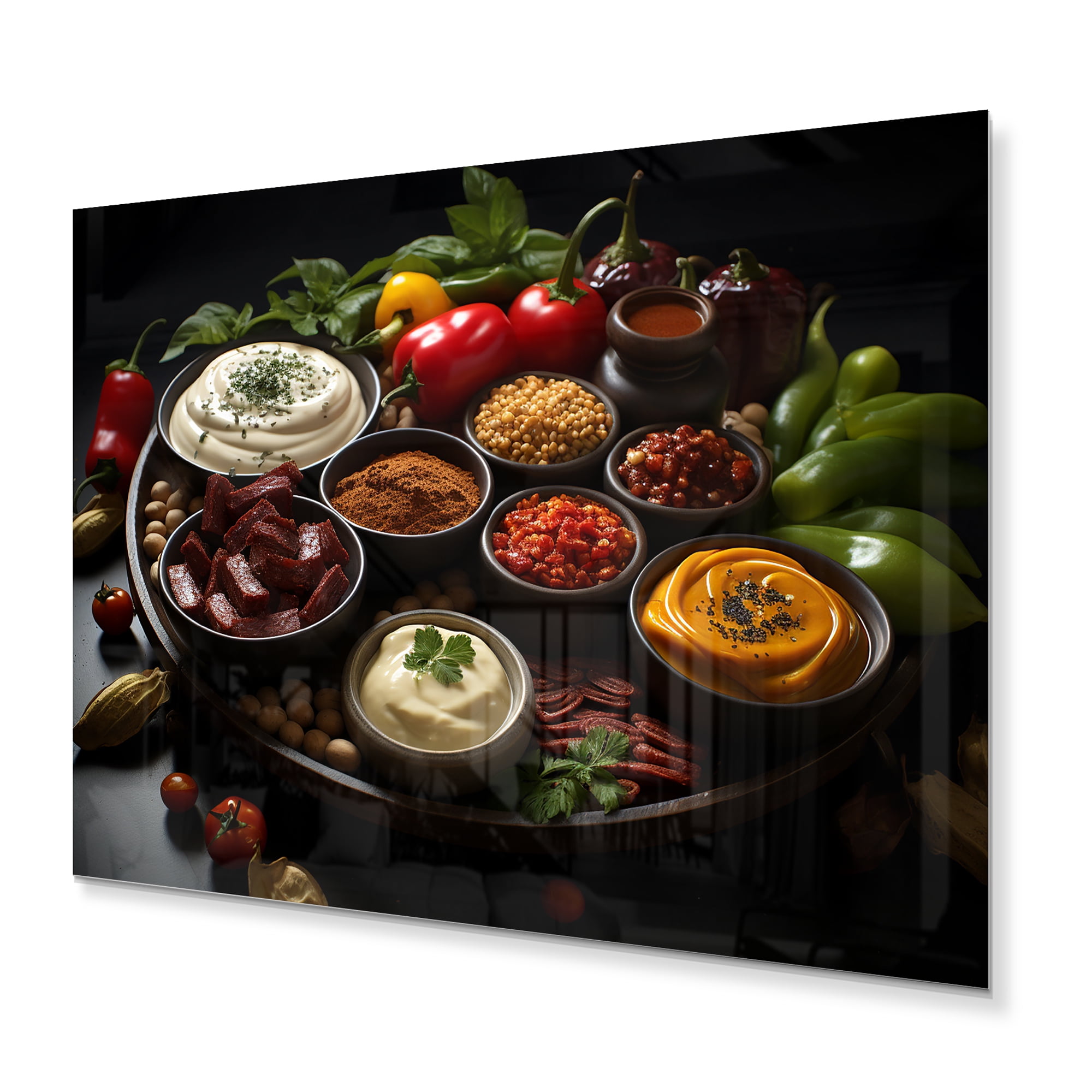 Designart "Photography of Condiments" Food & Beverage Metal Wall Art ...