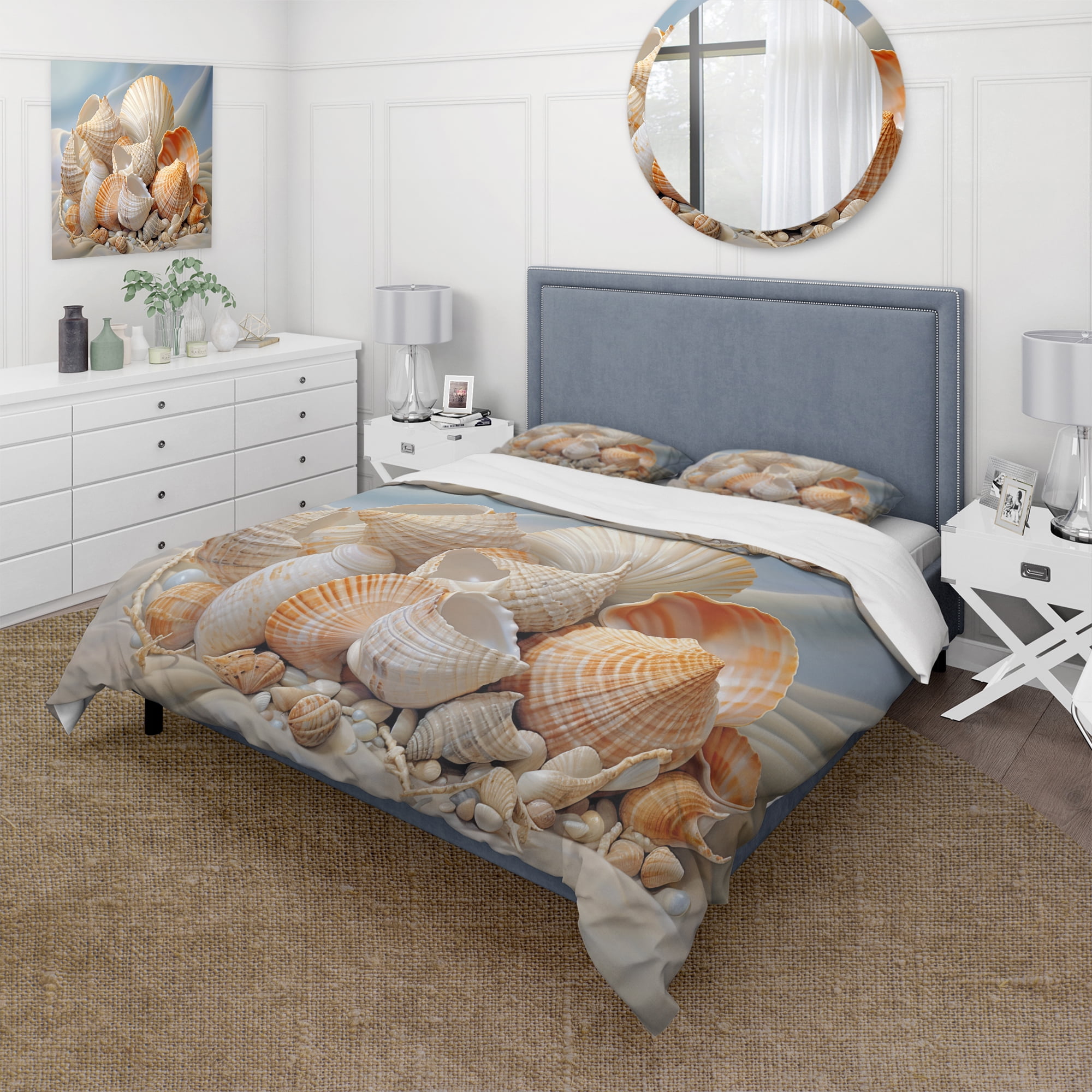 Designart "Photorealistic Seashells composition" Animals Bedding Covert ...