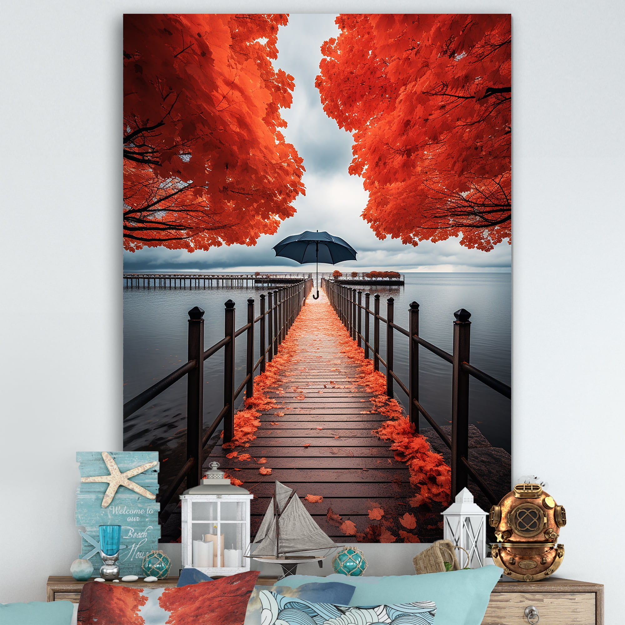 Designart "Pier Piers Beauty I" Nautical & Beach Wall Decor - Walmart.com