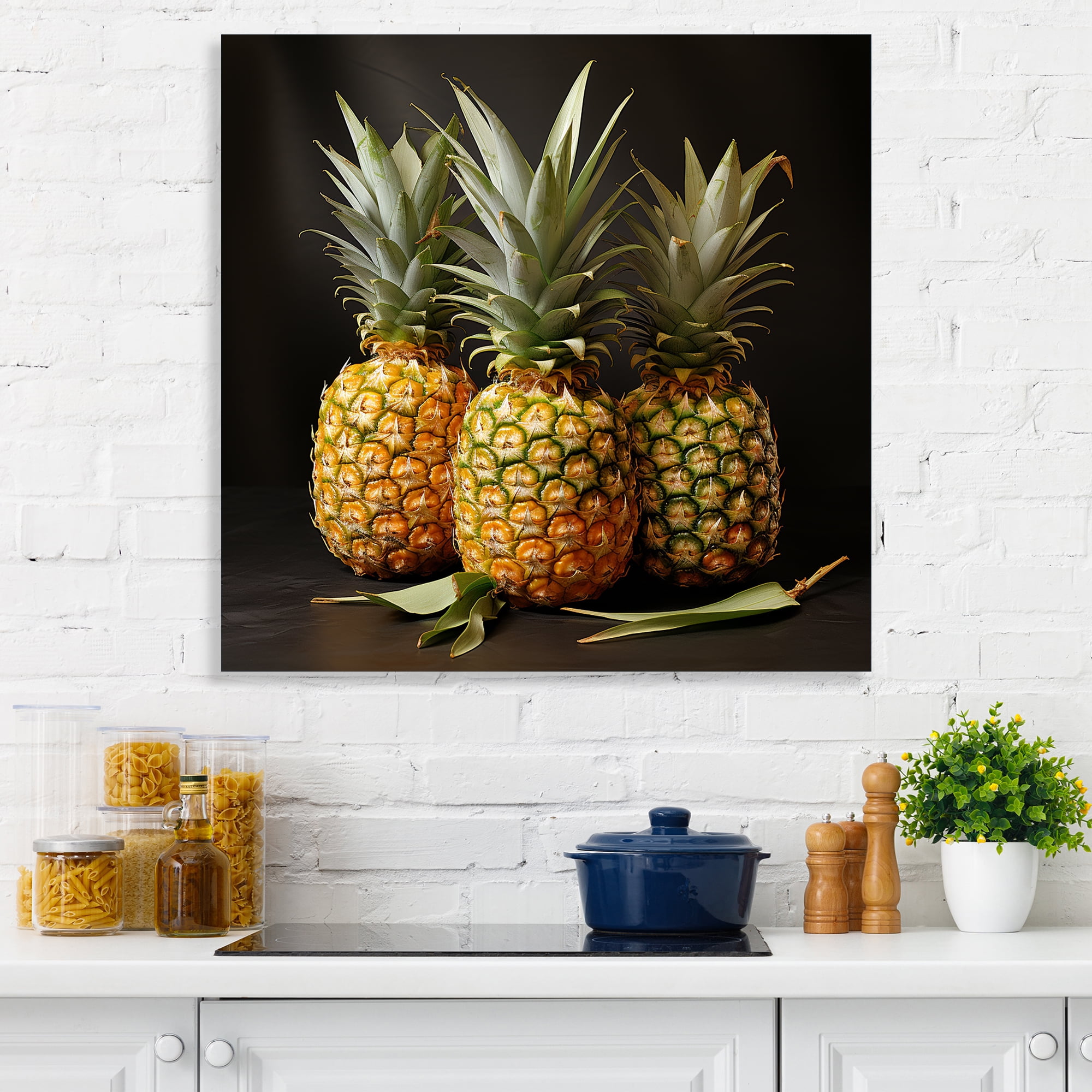 Designart "Pineapples With Golden Crowns In The Tropical Paradise I ...