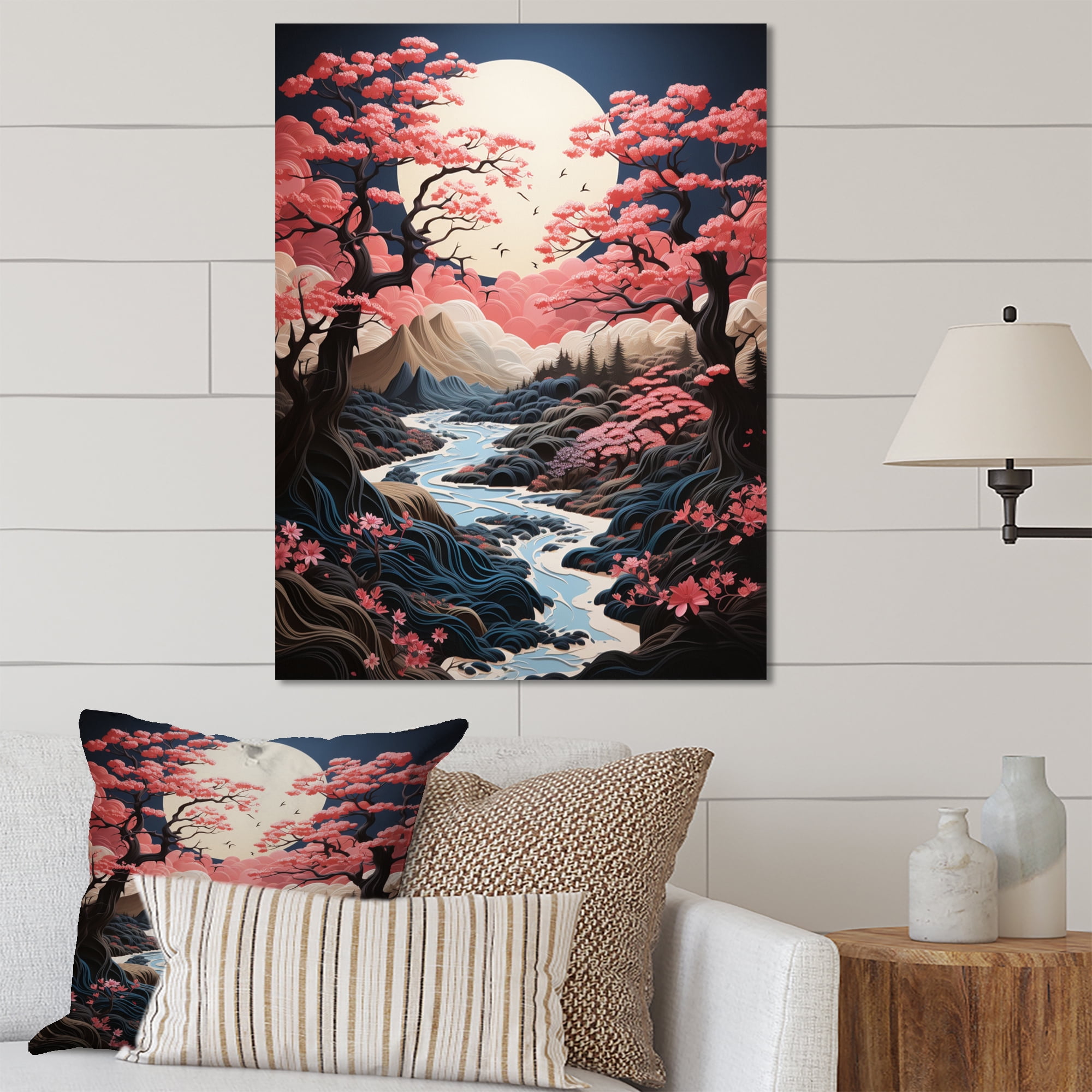 Designart "Pink Forest magic Resilience Papercut" Landscape & Nature ...