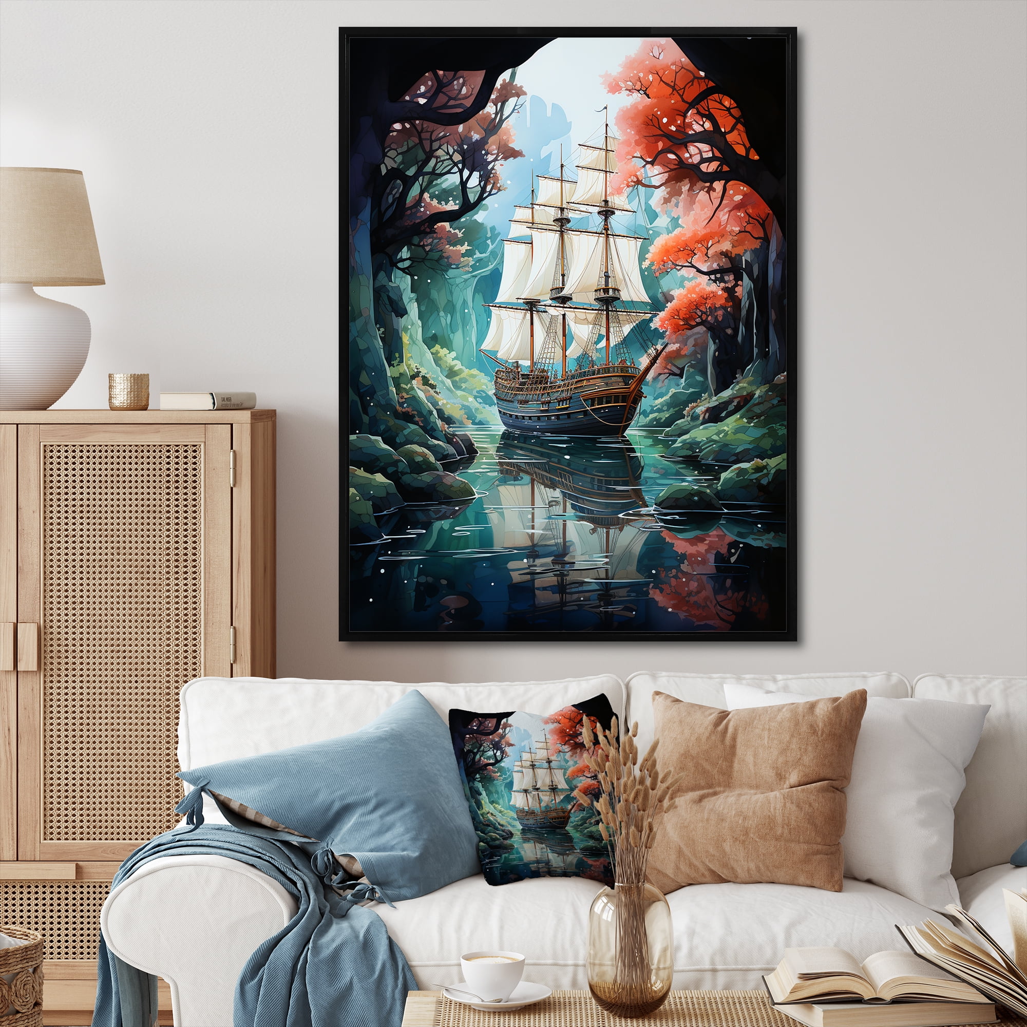 Designart "Pirate Boat Isle of Illusion Adventure II" Pirate Floater ...