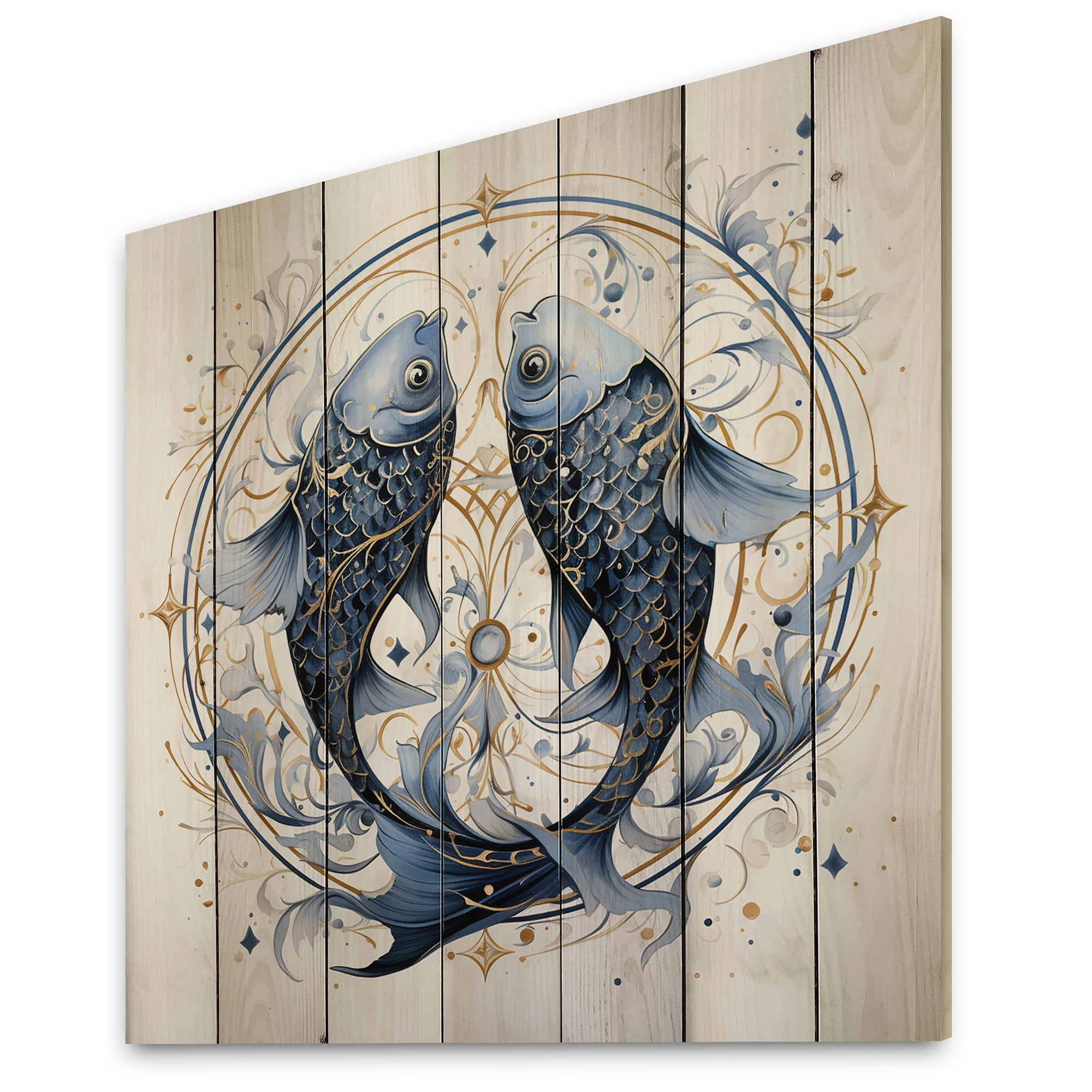 Designart "Pisces Zodiac Sign Swimming in Dreams" Astrology Print on ...