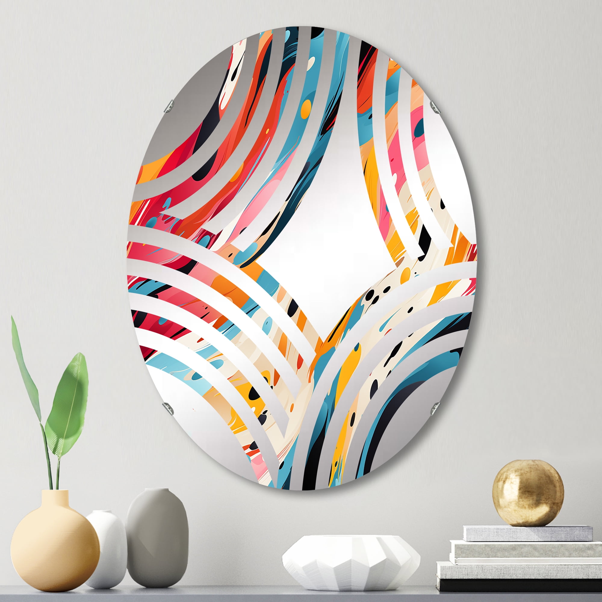 Designart "Playful Matrix of Multicolor Pop Art II" Pop Art Baptist Fan ...