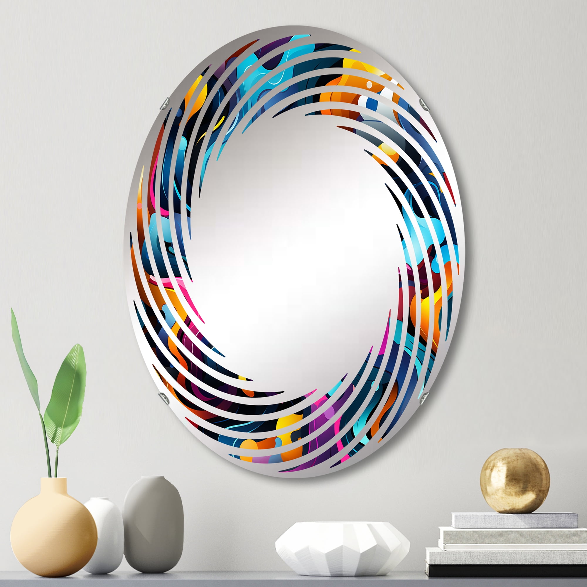 Designart "Playful Matrix of Multicolor Pop Art IV" Pop Art Spiral ...