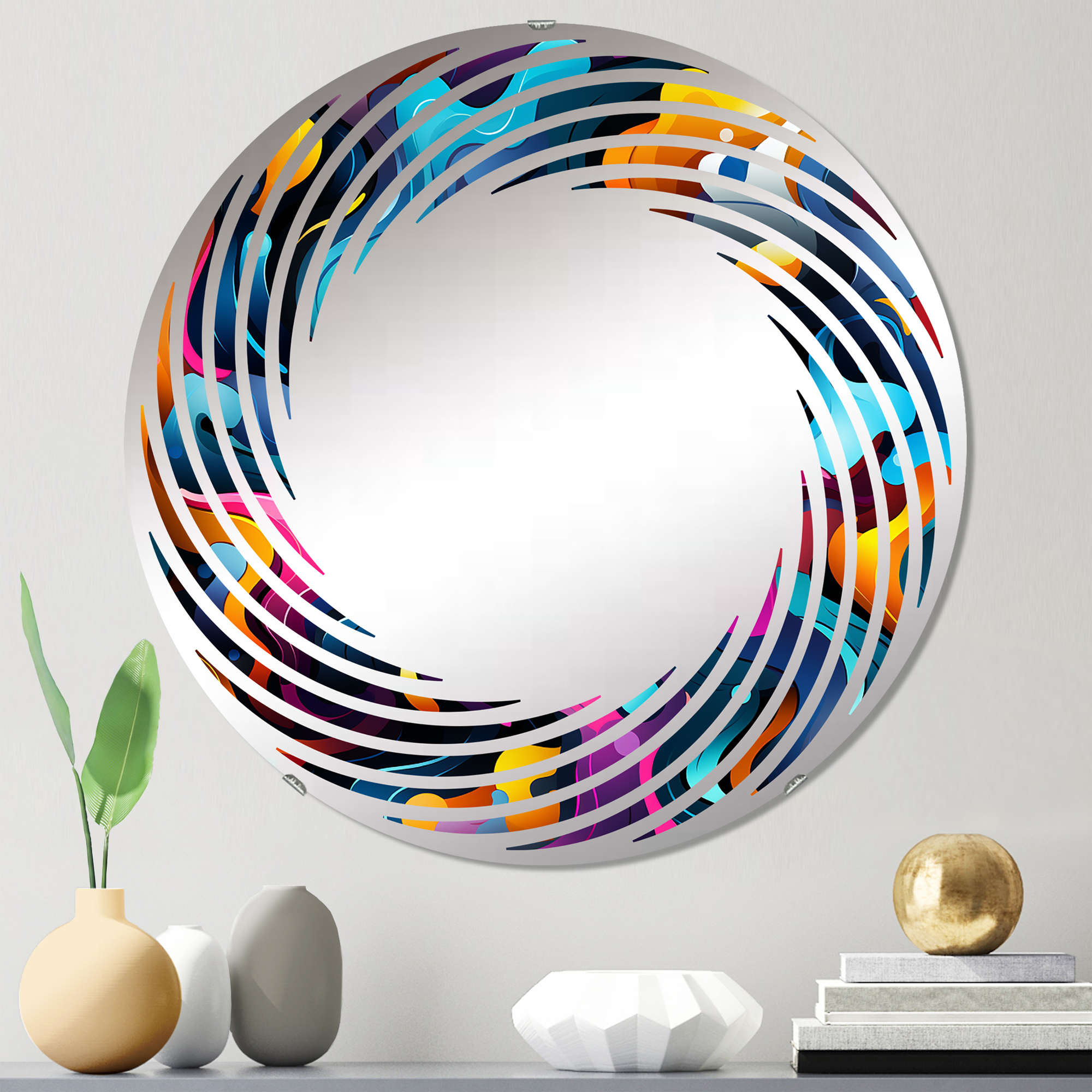 Designart "Playful Matrix of Multicolor Pop Art IV" Pop Art Spiral ...