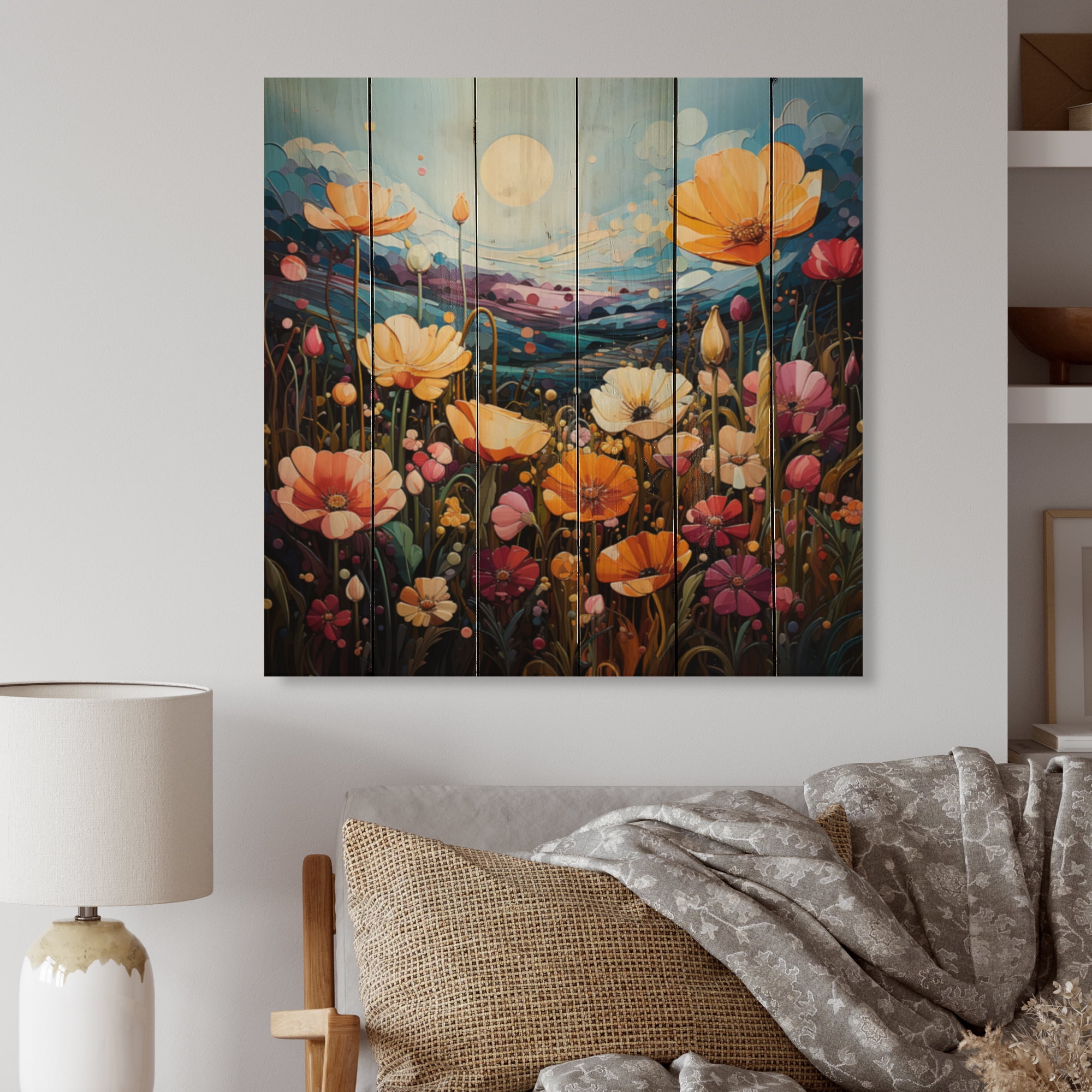 Designart "Pointillism Art of Vibrant Meadows with Wildflowers I ...