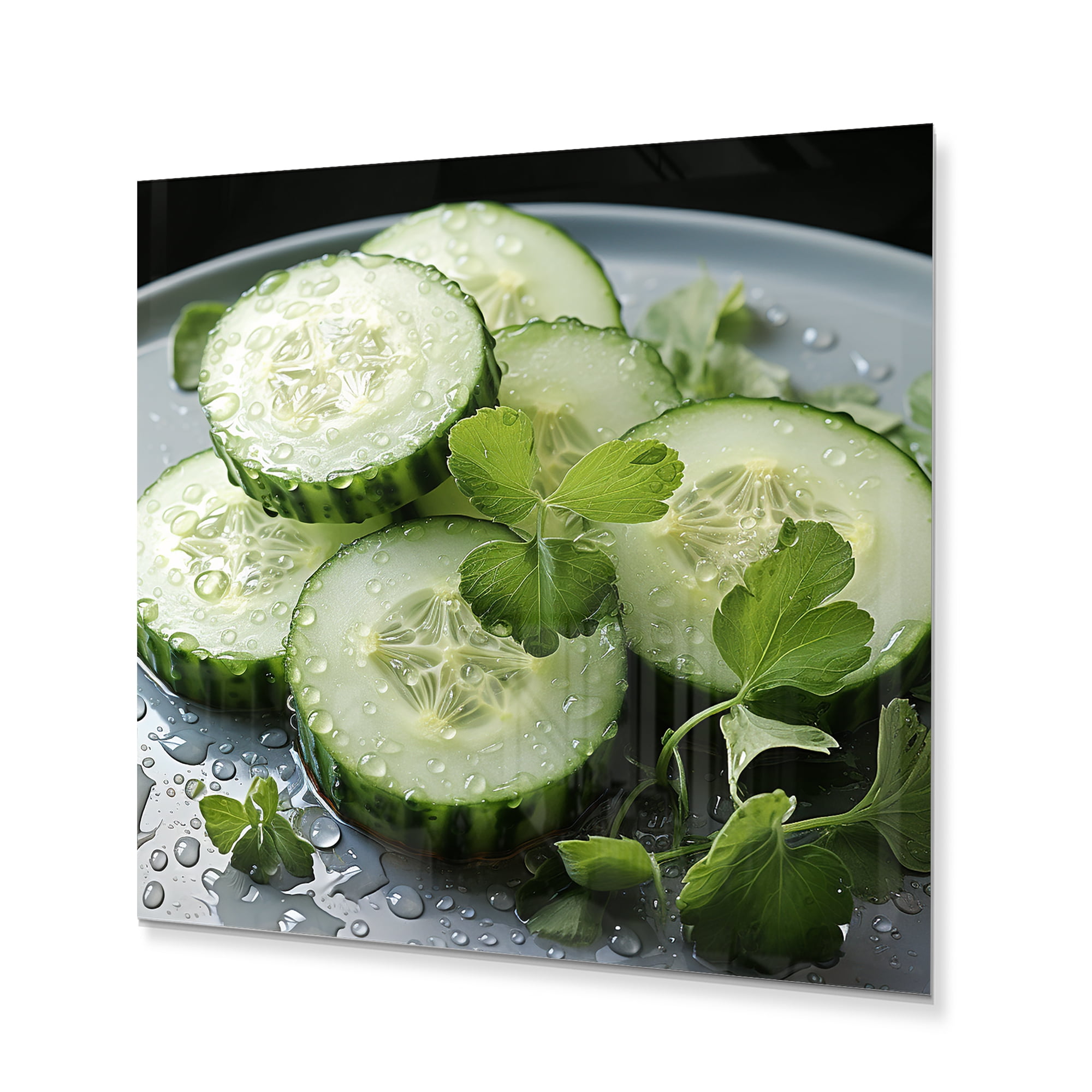 Designart "Pointillism Dot Art of Honeydew Cucumber Vegetable II ...