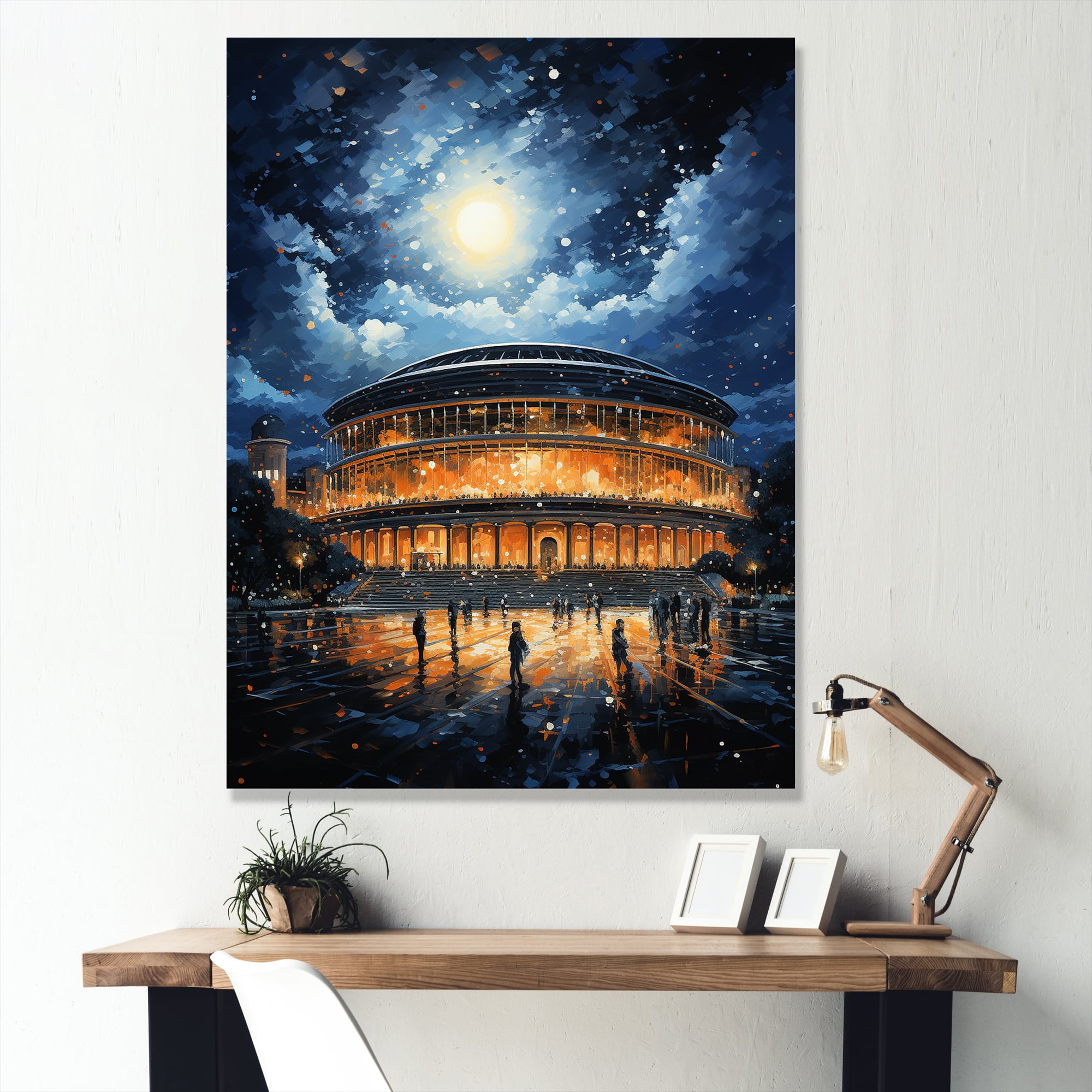 Designart "Pointillist Stadium Spotlight" Stadiums Wall Decor - Walmart.com