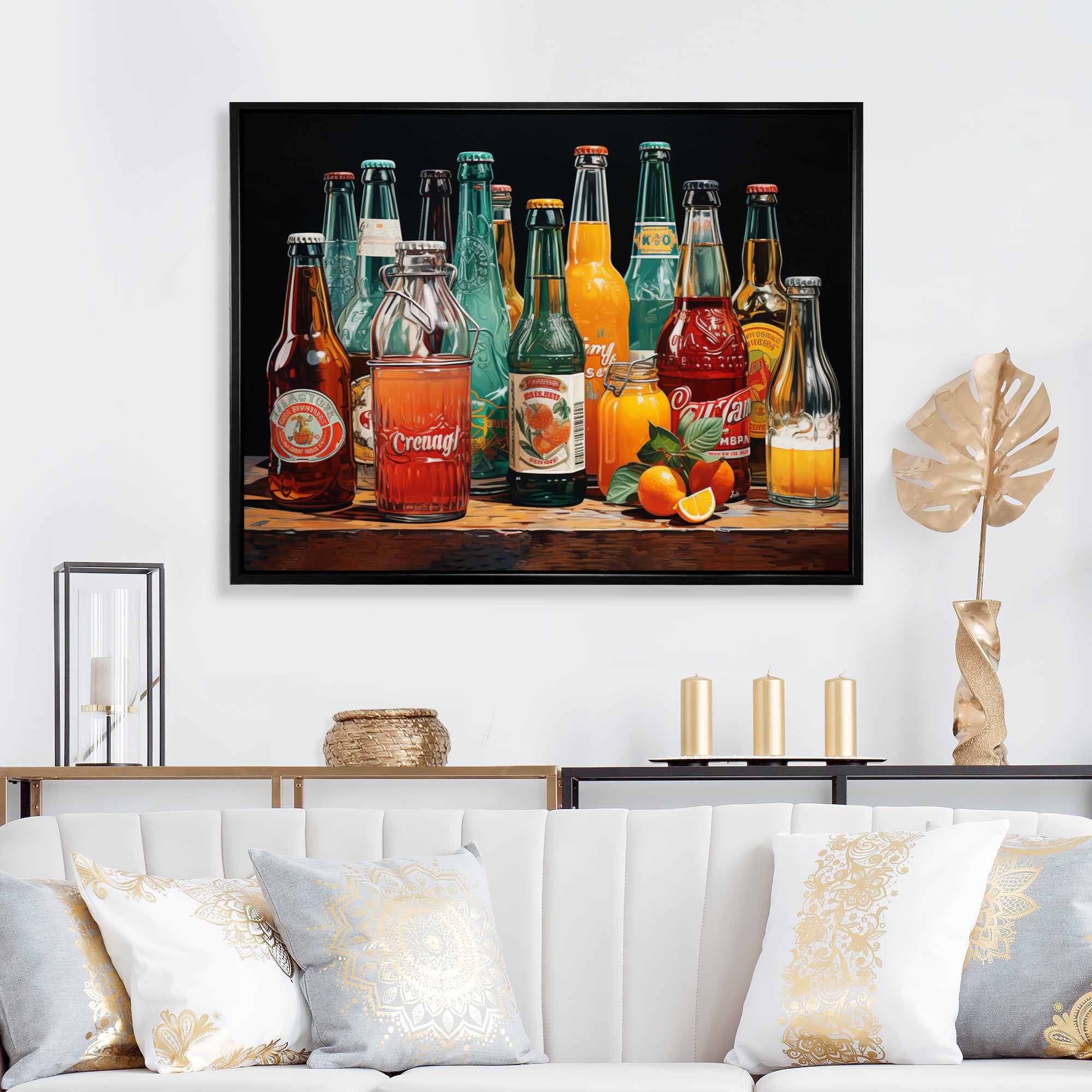 Designart "Pop Art 1950S Cocktail EFlow III" Food & Beverage Floater ...