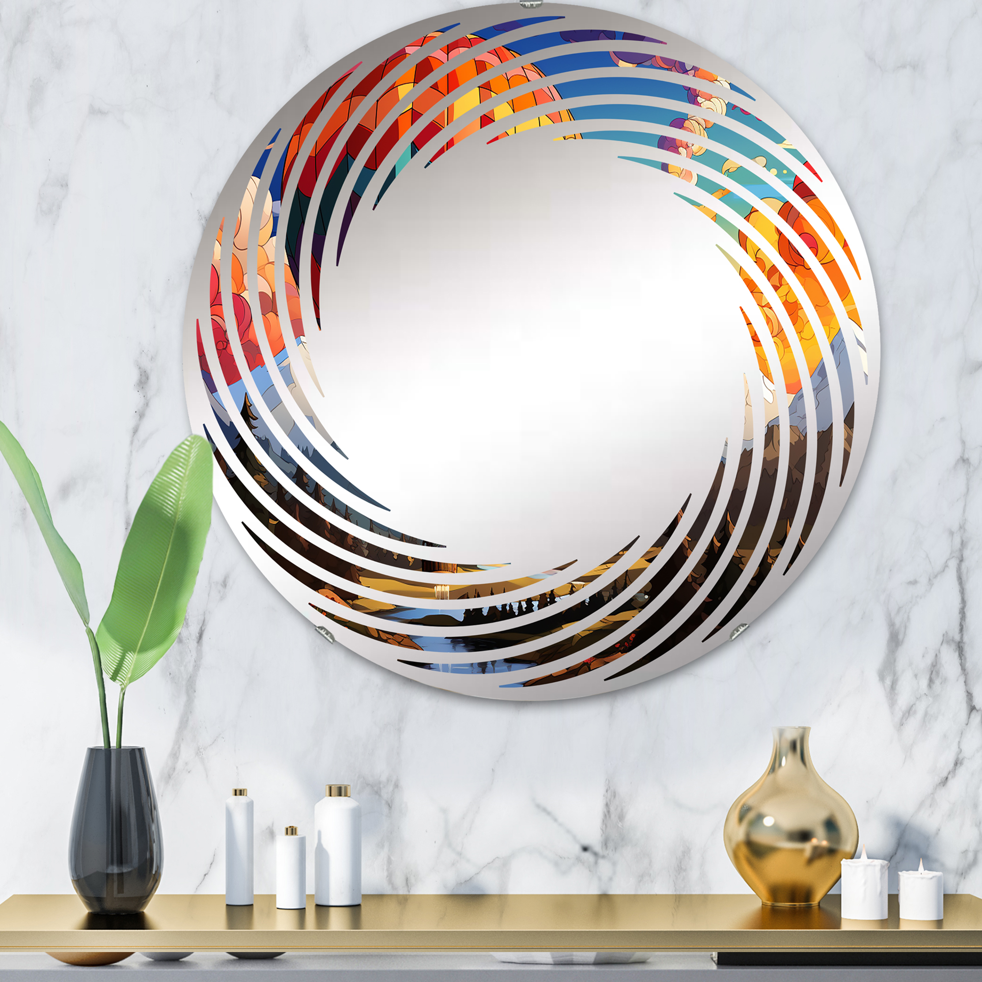 Designart "Pop Art: Aerial Perspective of Balloons" Hot Air Balloon ...