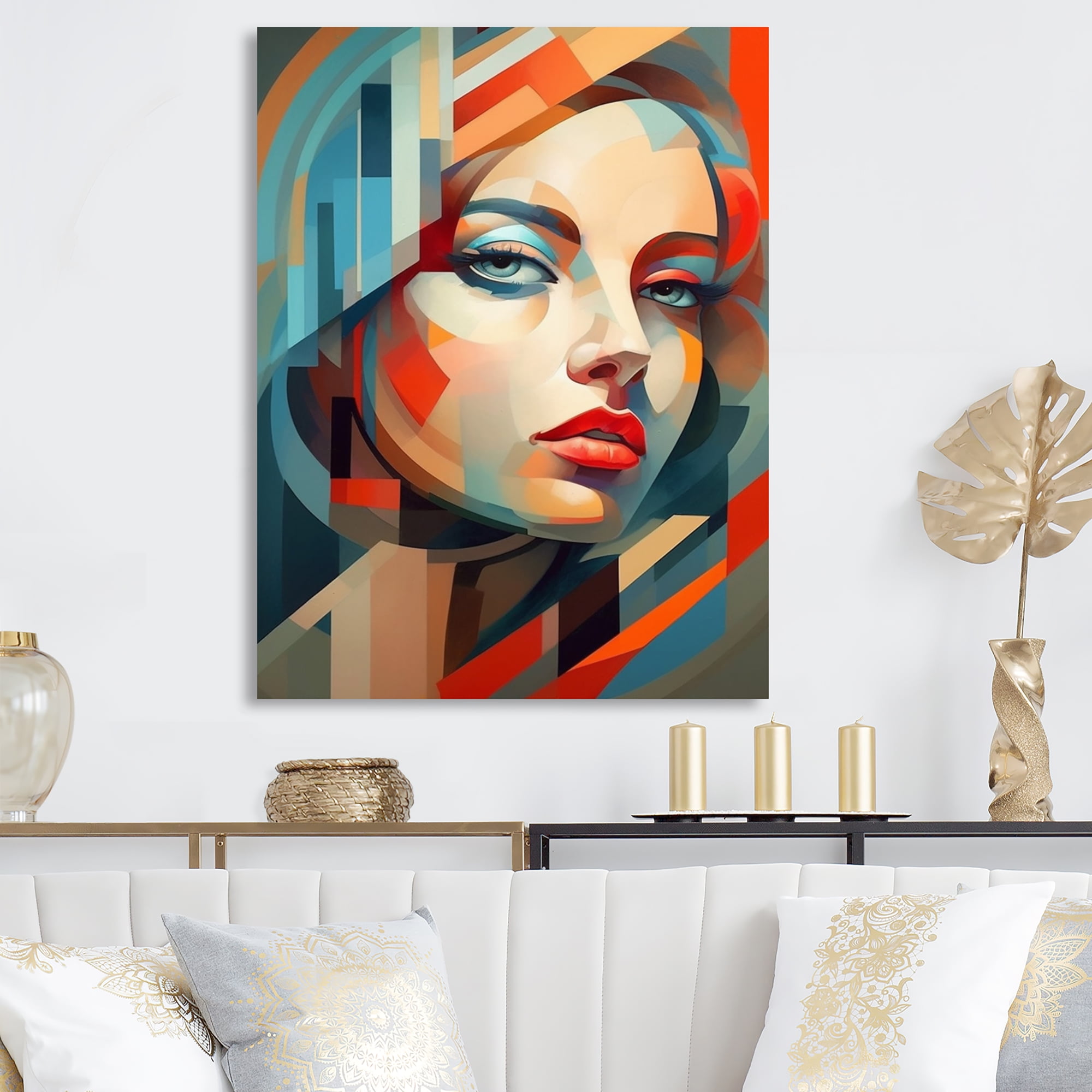 Designart "Pop Art Cubic Woman Portrait Geometric Beauty" Celebrity ...