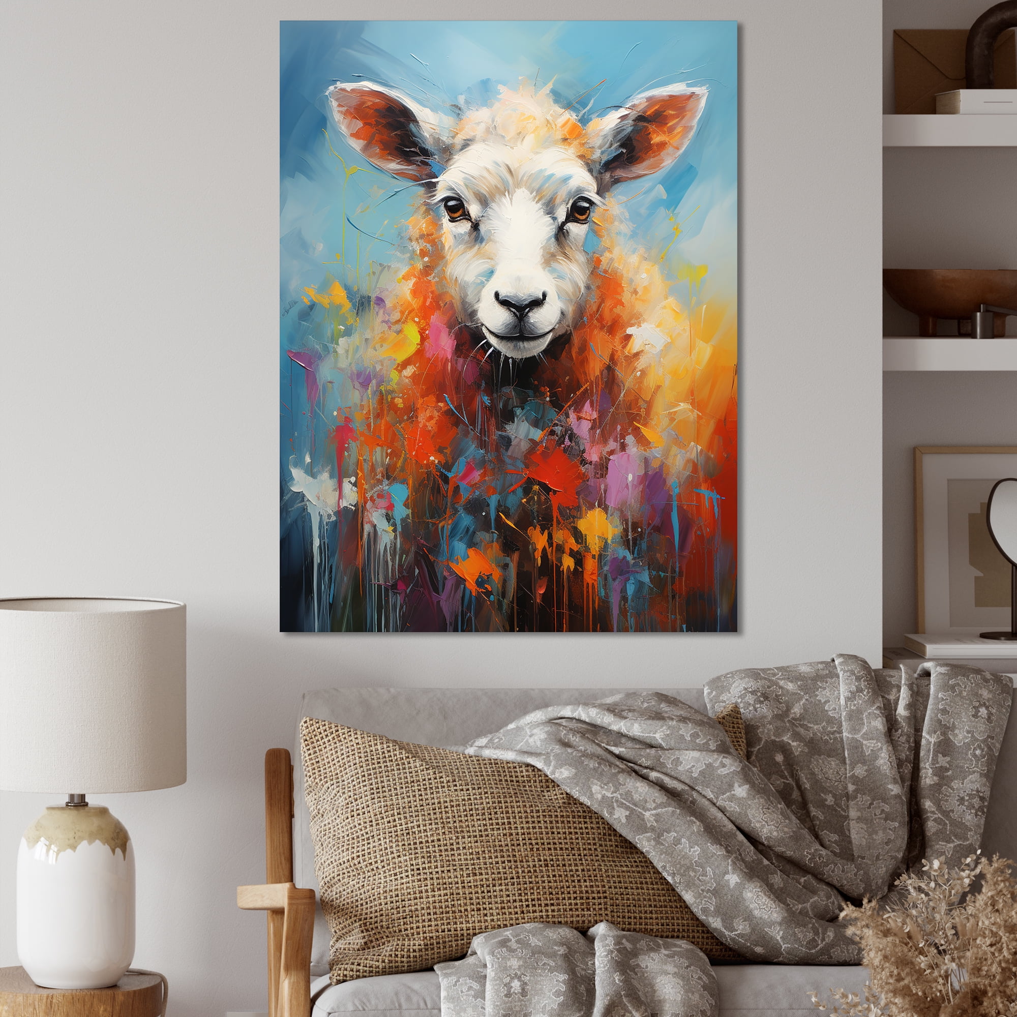 Designart "Pop Art Ewes Colorful Sheep" Animals Wall Decor - Walmart.com