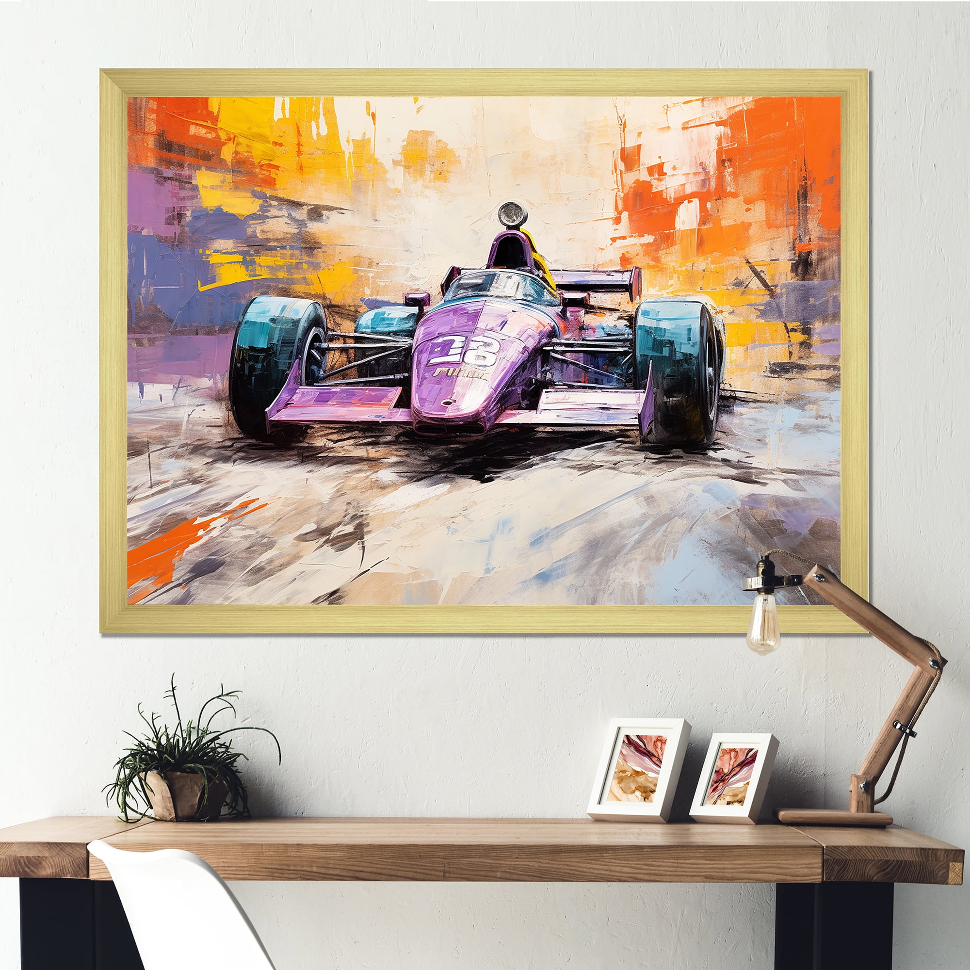 Designart "Pop Art Formula Car on the Race Track IV" Architecture ...