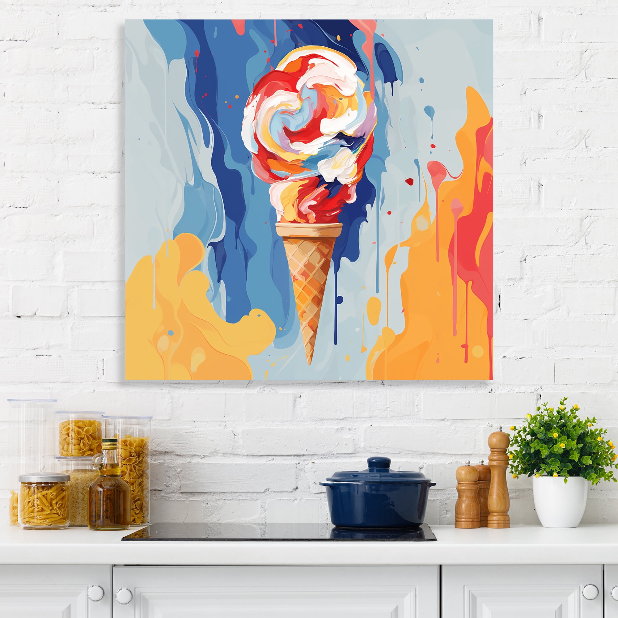Designart "Pop Art Gelato Ice Cream II" Food & Beverage Wall Art ...