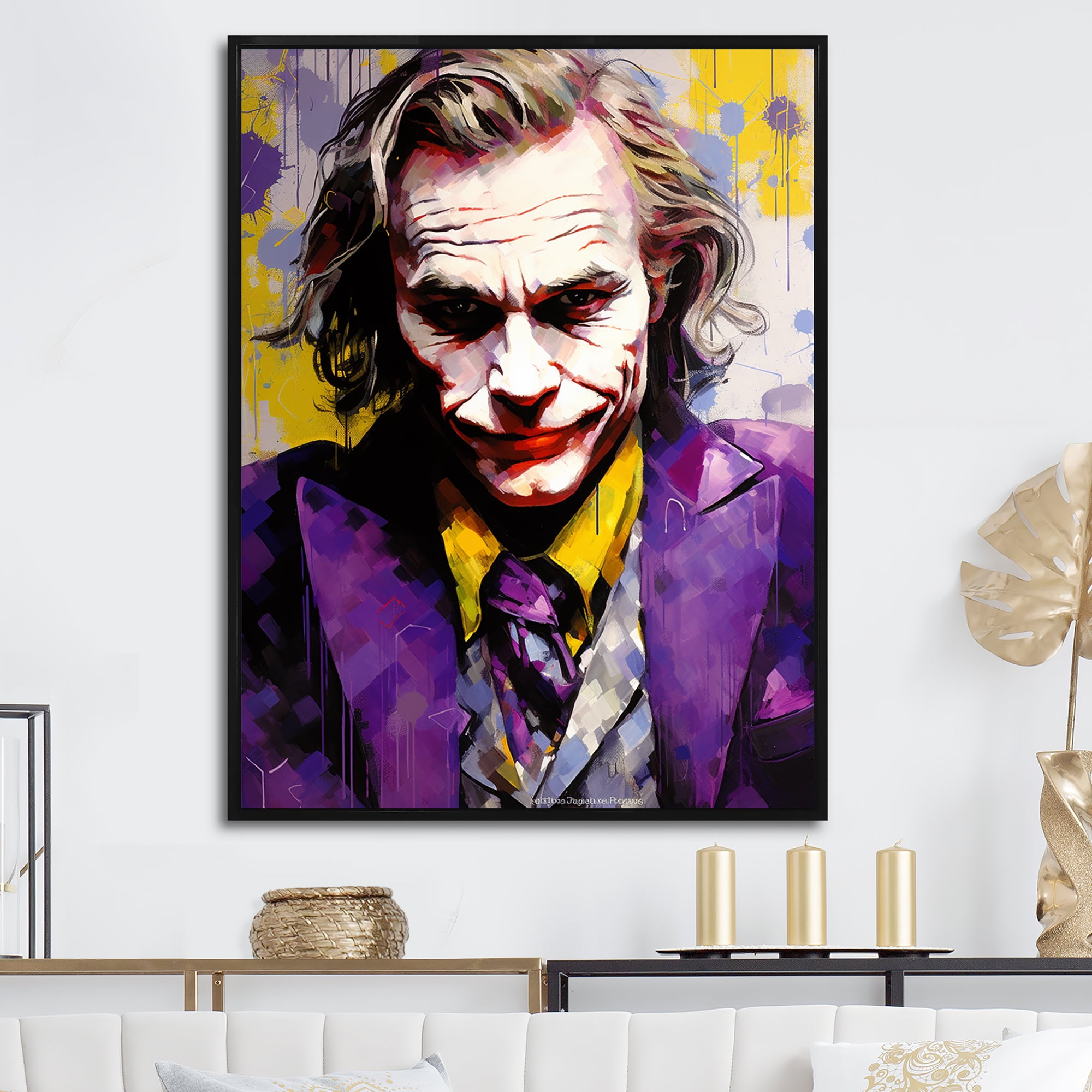 Designart "Pop Art Portrait Of The Joker In Lavender" Woman Pop Art ...