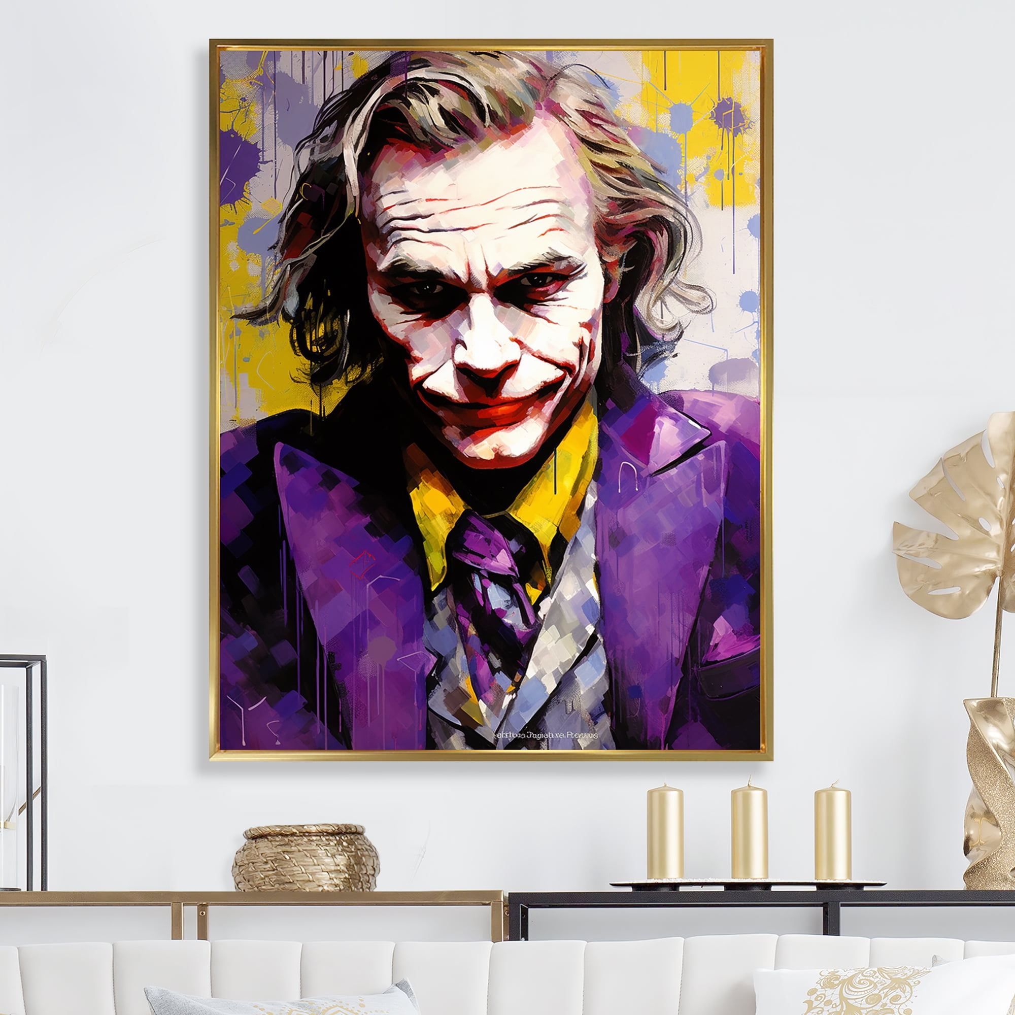 Designart "Pop Art Portrait Of The Joker In Lavender" Woman Pop Art ...