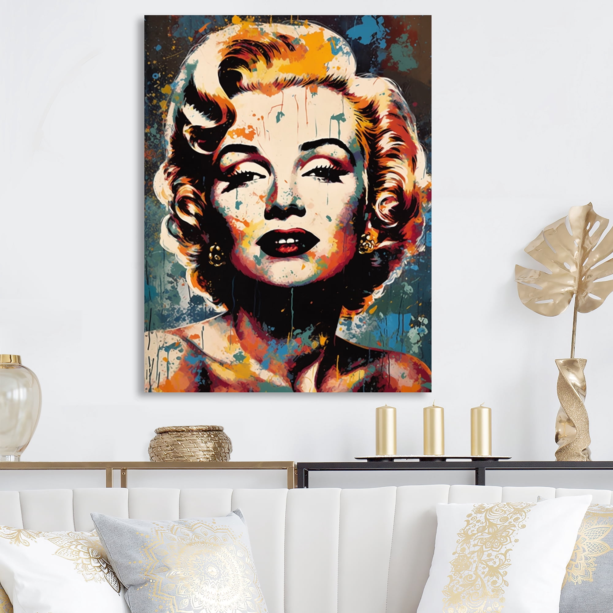 Designart "Pop Art Portrait of Marilyn Monroe I" Celebrity Metal Art ...