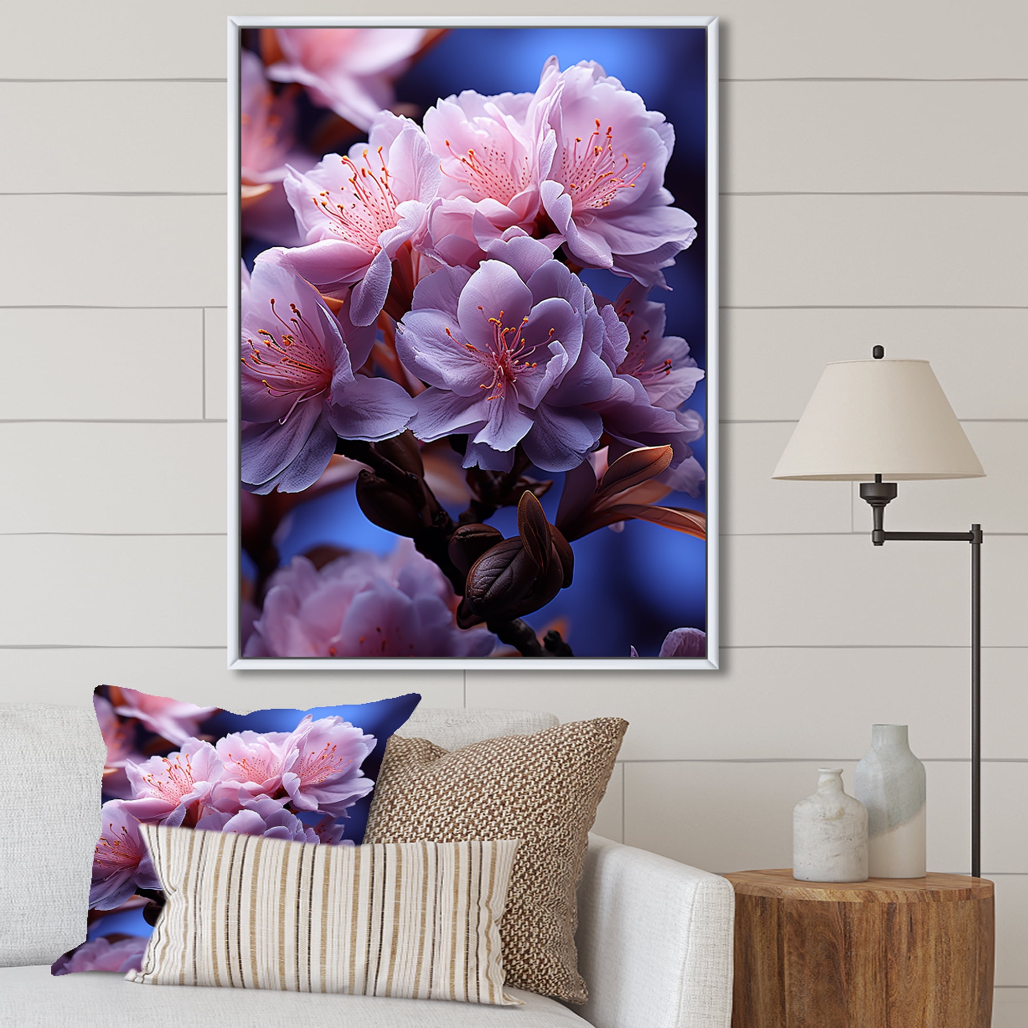 Designart "Pop Art Rendering Of Rhododendron In Neon Garden Hues I ...