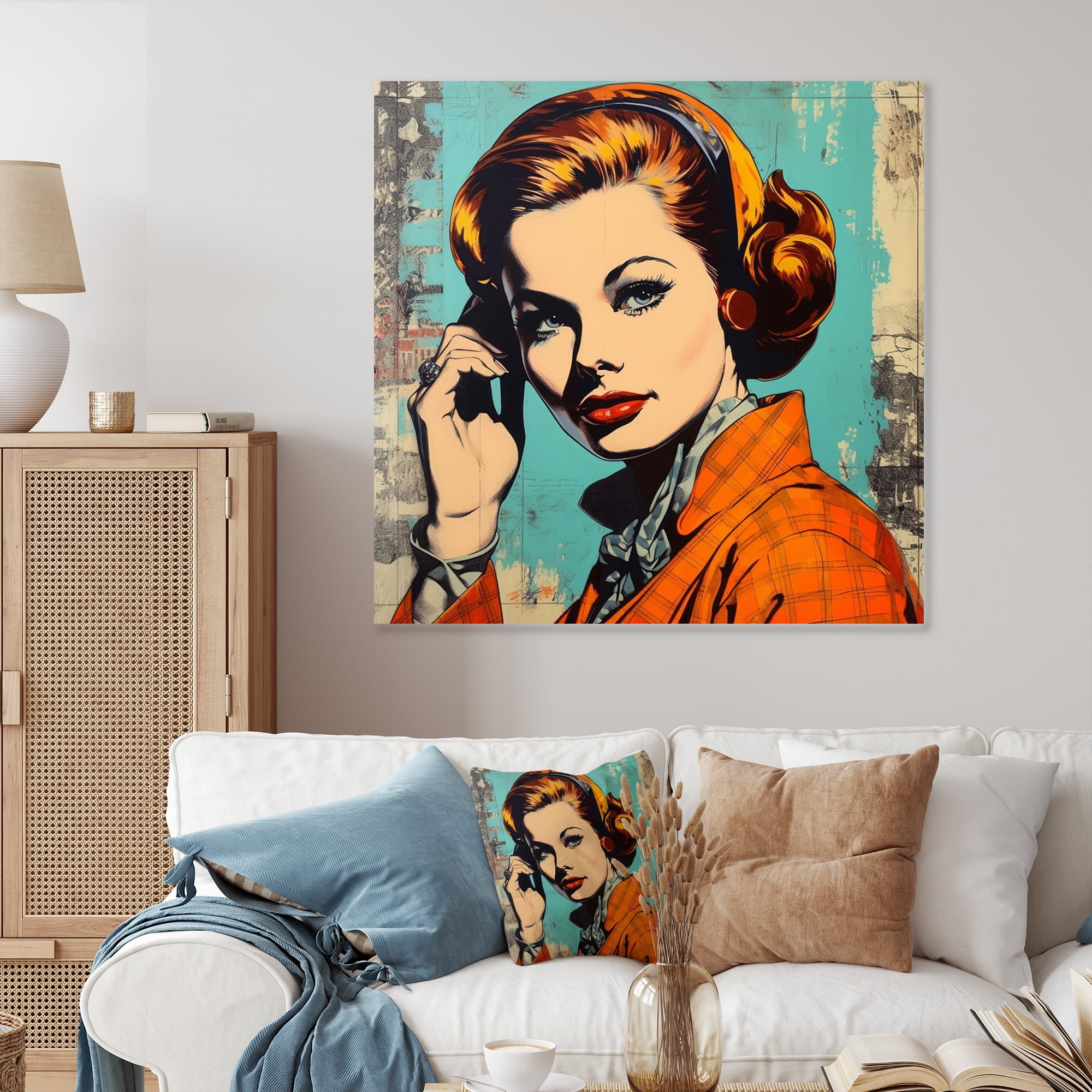 Designart "Pop Art Woman Portrait from the 1950s I" Celebrity Metal ...