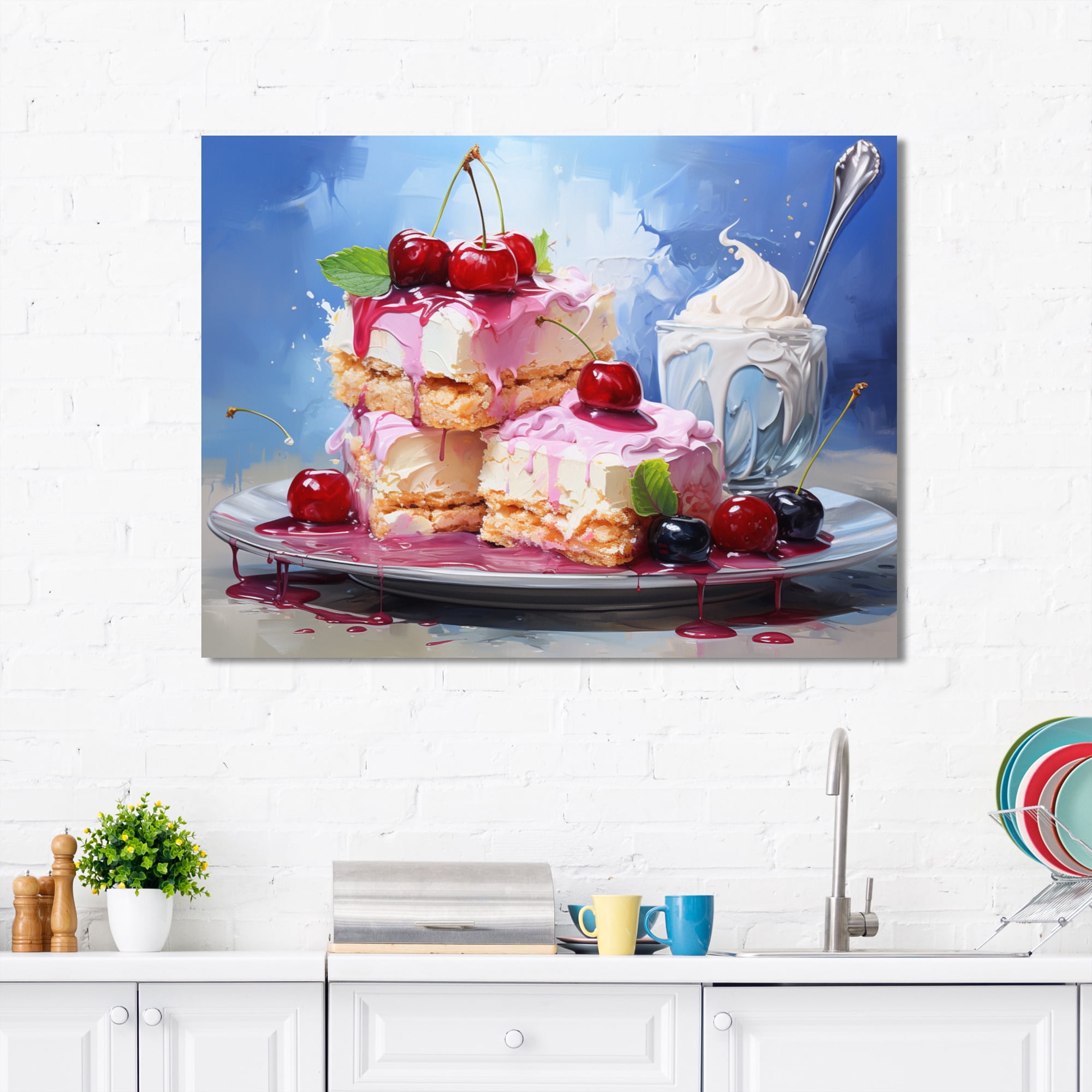 Designart "Pop Art of Dessert Food VI" Food & Beverage Wall Art Living ...