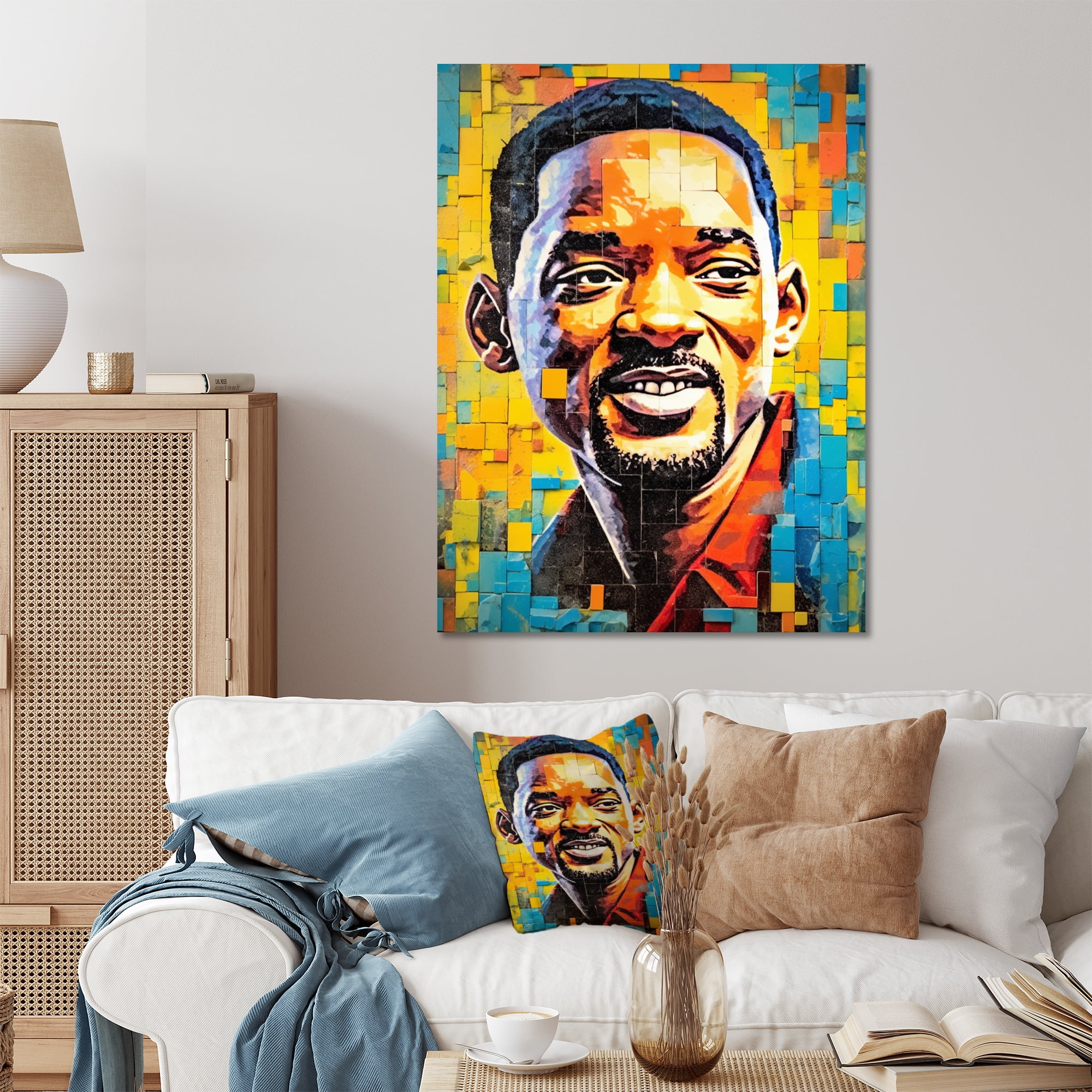 Designart "Pop Portraits Will s World" Celebrity Metal Art Print ...