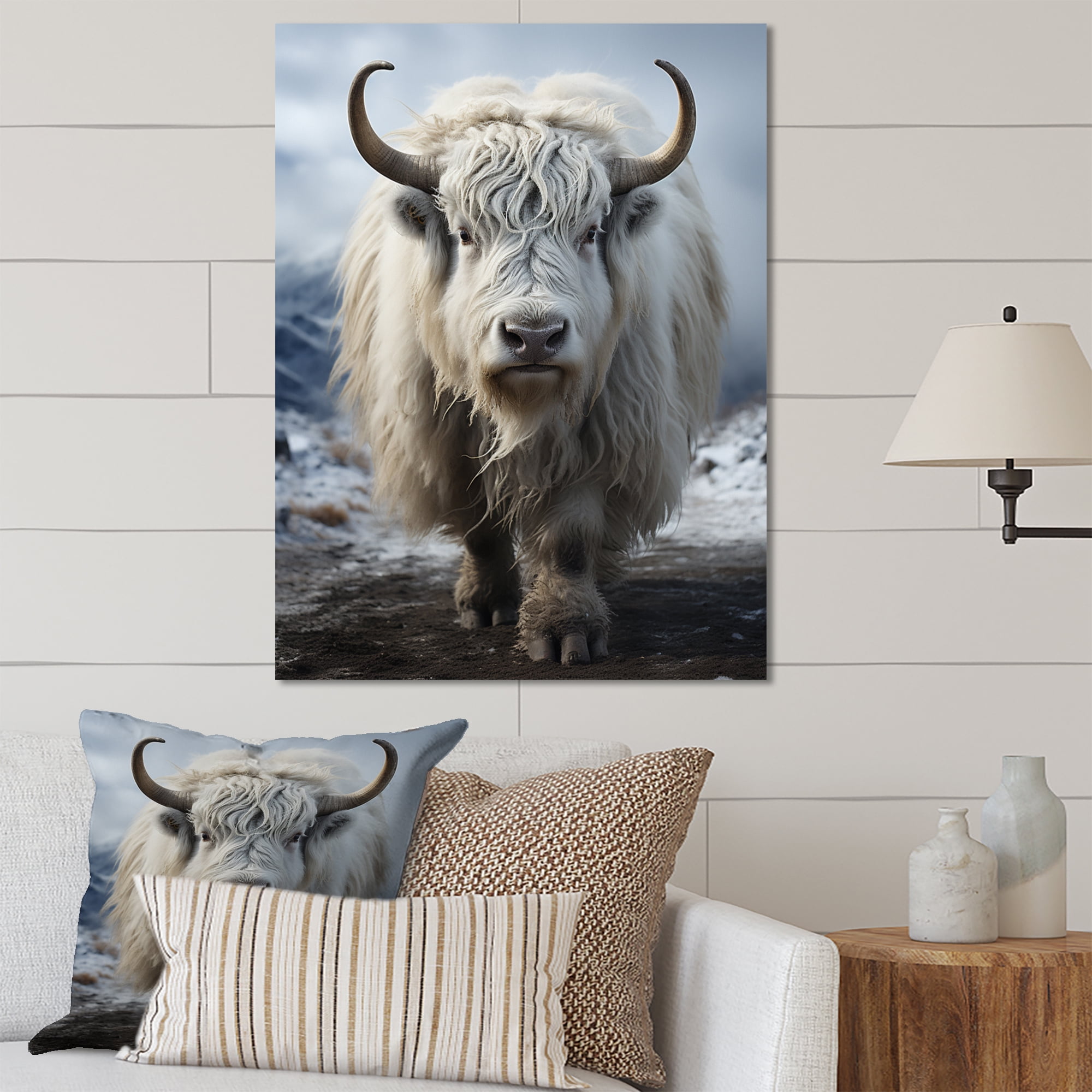 Designart "Portrait In Yaks Winter I" Animals Metal Wall Decor ...
