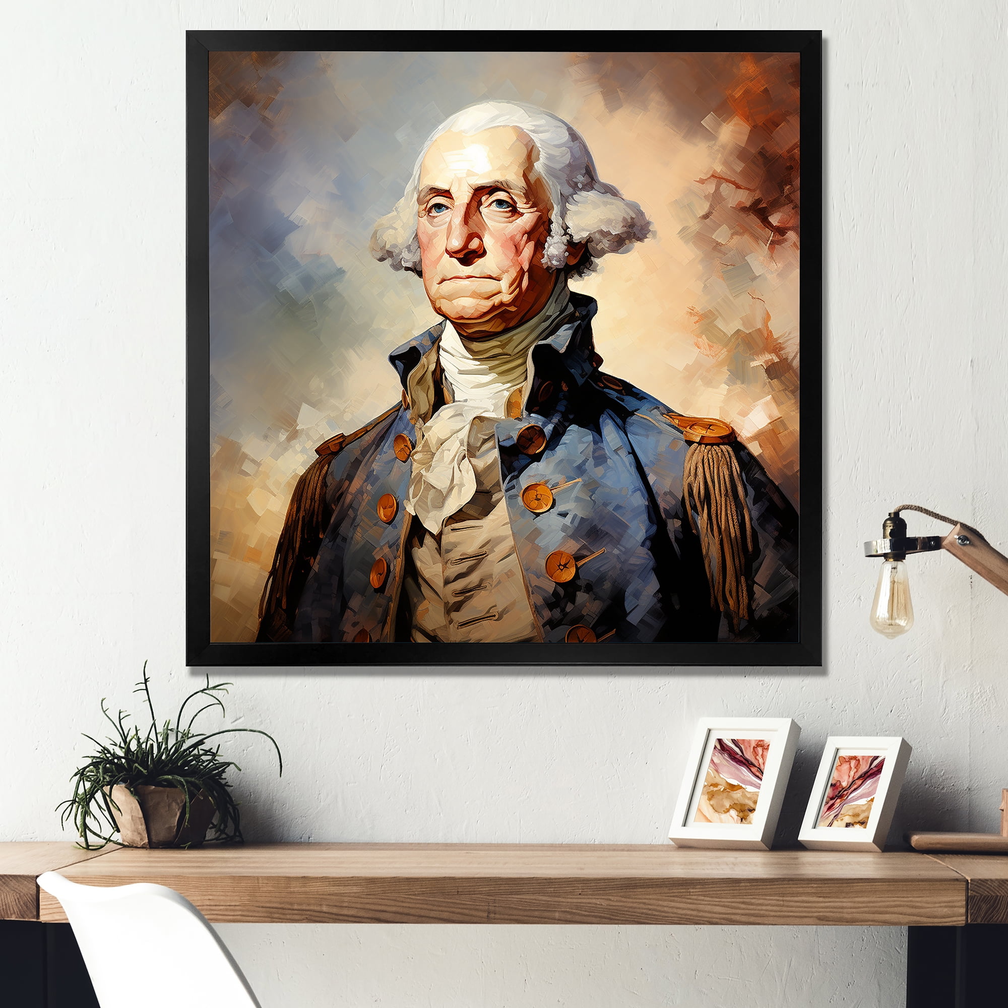 Designart "Portrait of President George Washington in Vintage Style I ...