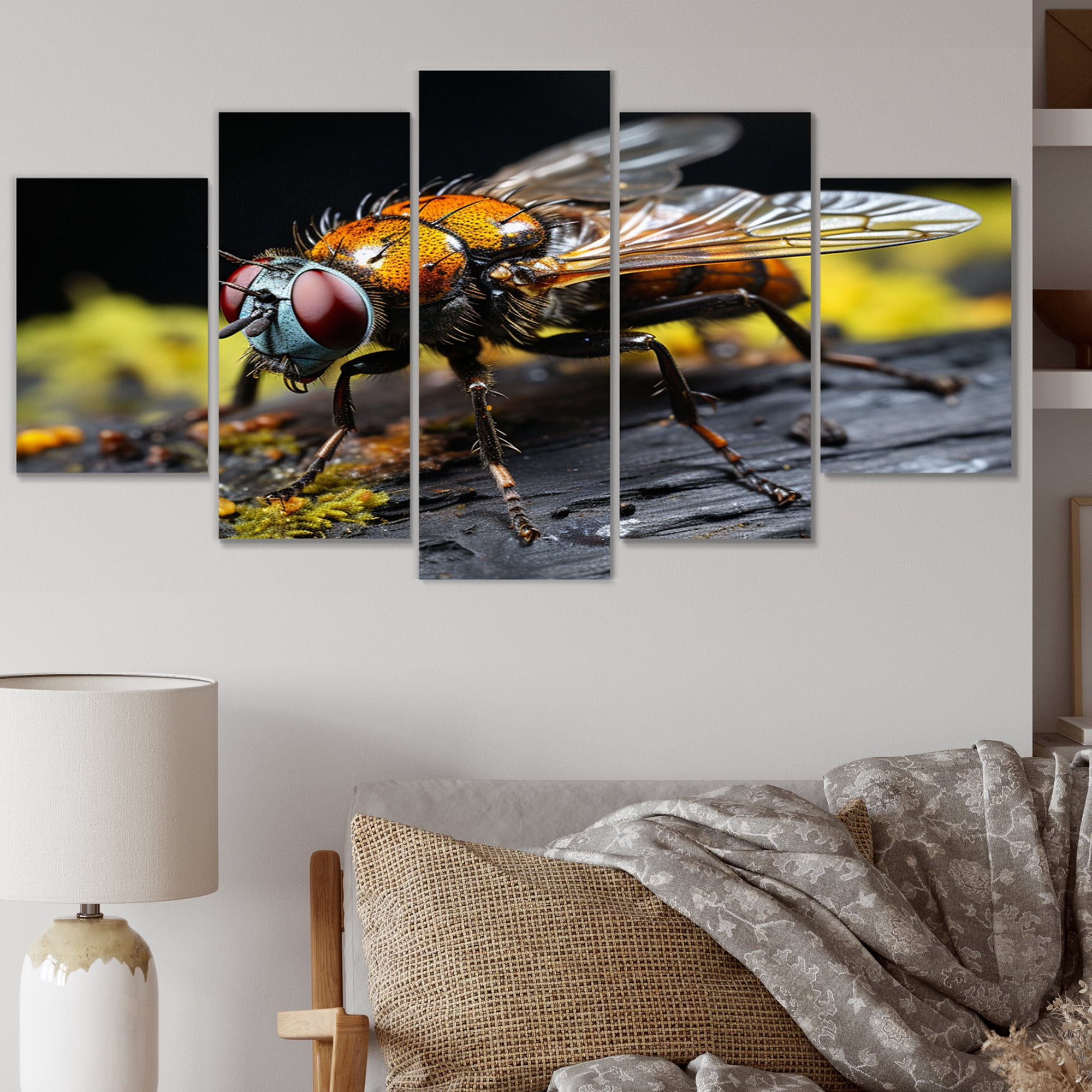Designart "Portrait Stunning Insects Bugs painting I" Animals Metal ...