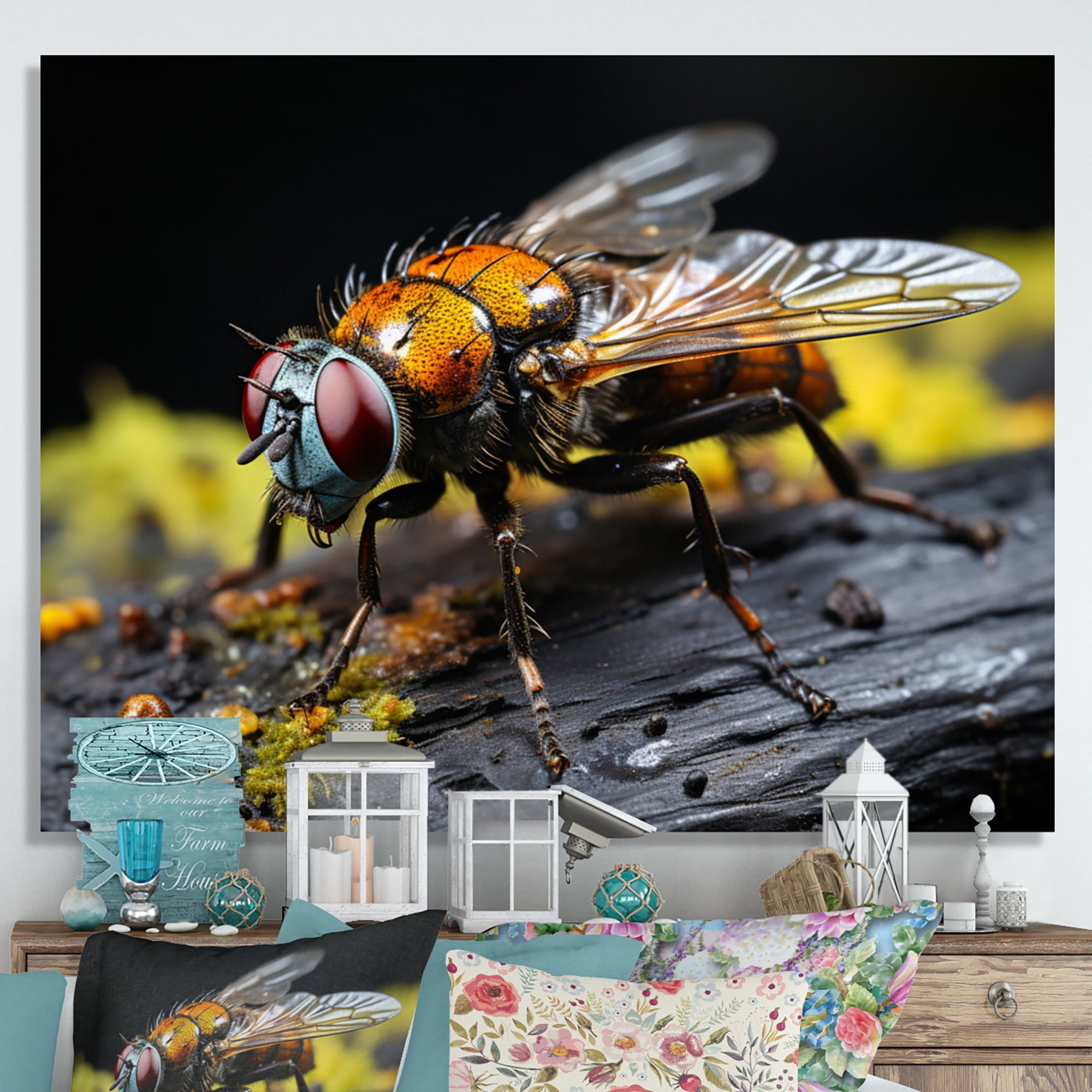 Designart "Portrait Stunning Insects Bugs painting I" Animals Wall Art ...