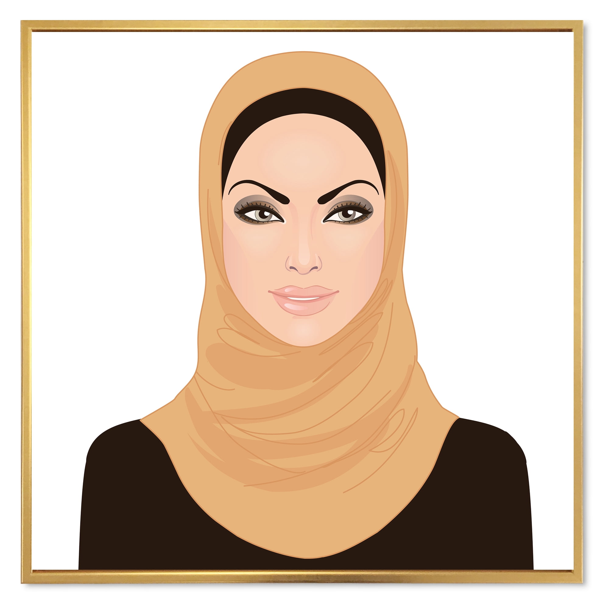 Designart Portrait of Muslim Girl Hijab Canvas Wall Art - Walmart.com