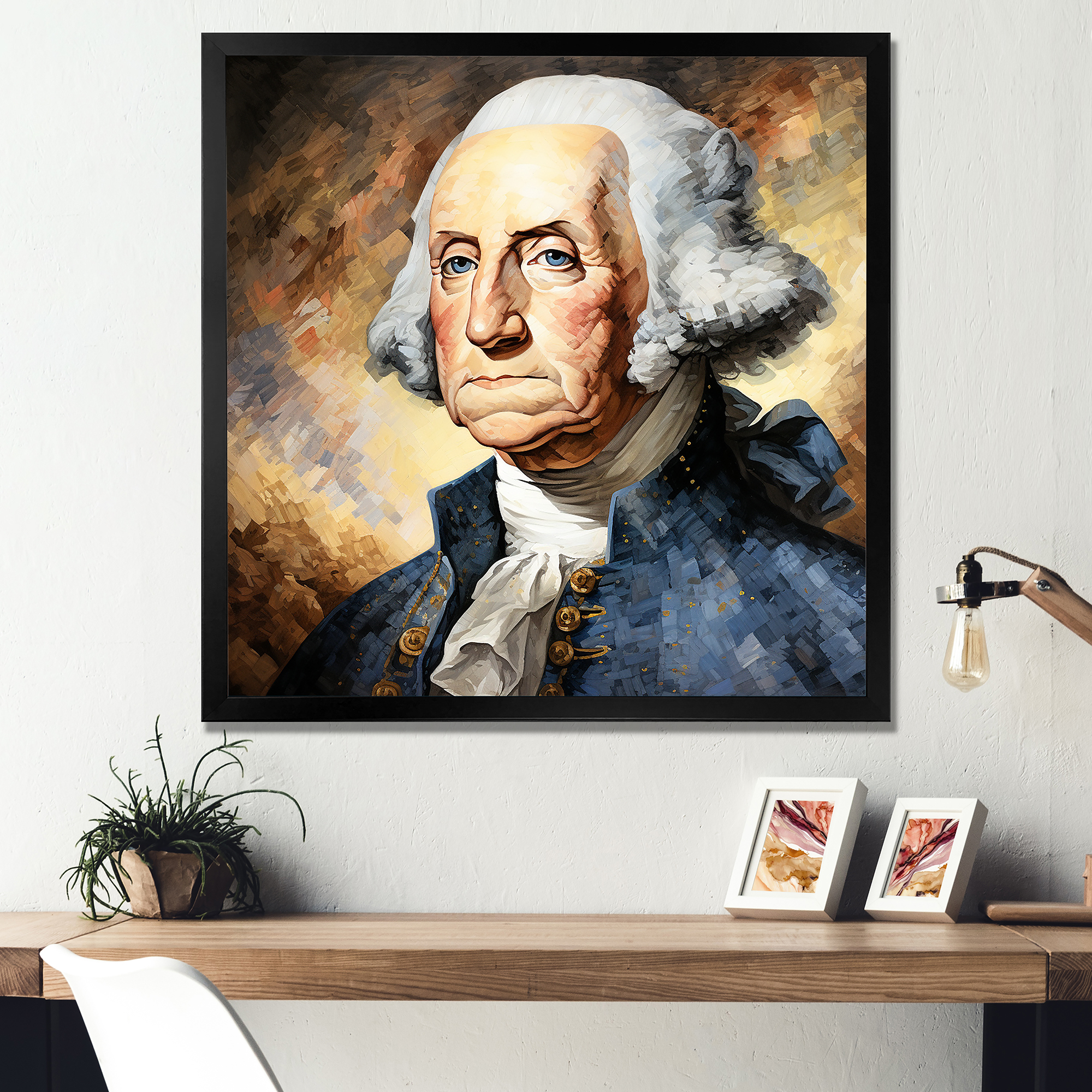 Designart "Portrait of President George Washington II" People Framed ...