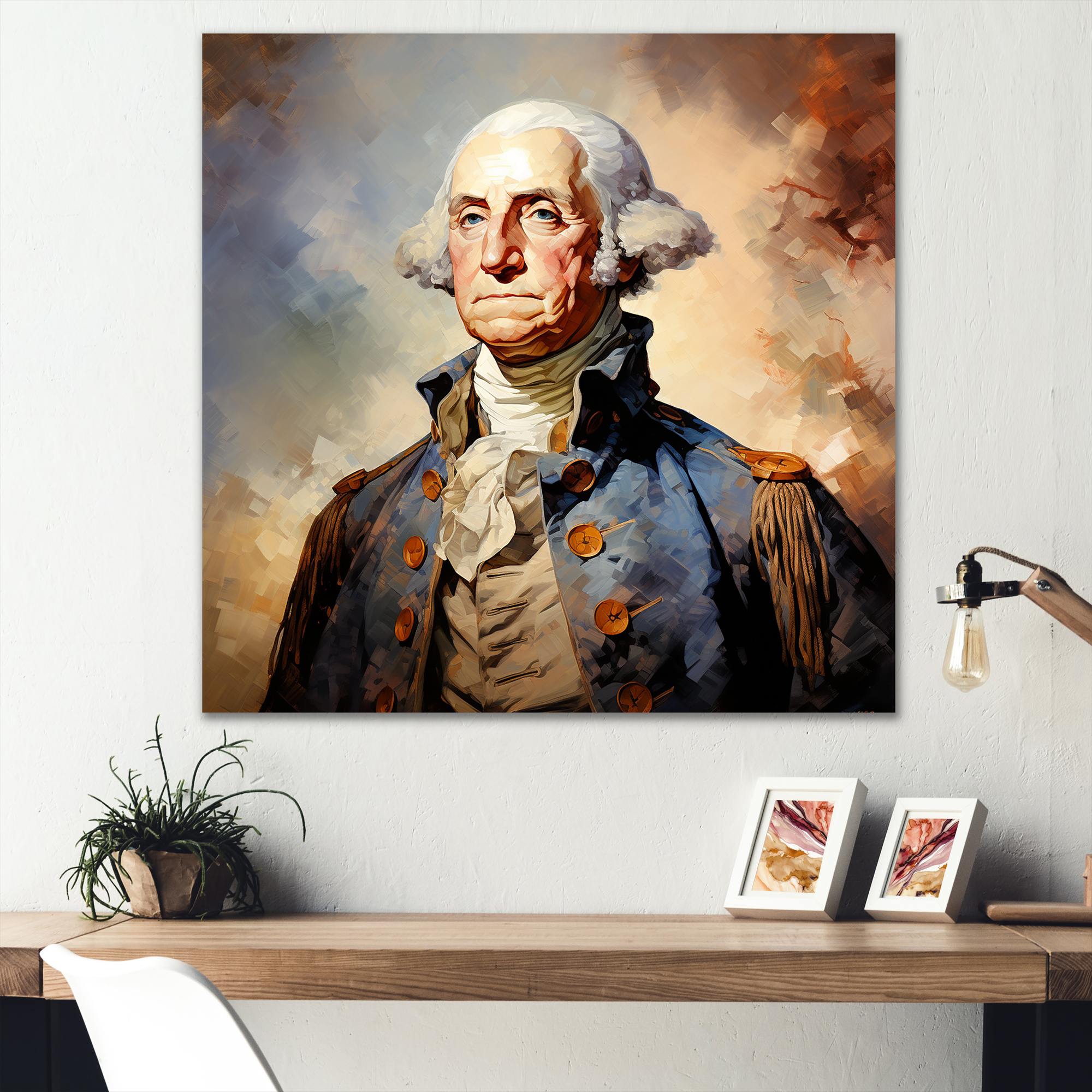 Designart "Portrait of President George Washington in Vintage Style I ...