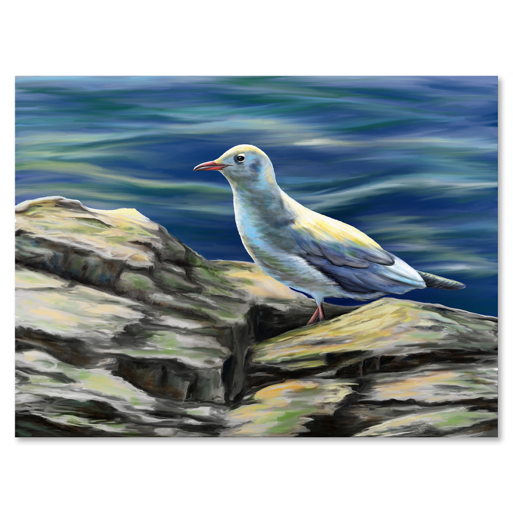 Designart ' Portrait of Seagull Birds By The Sea ' Nautical & Coastal ...