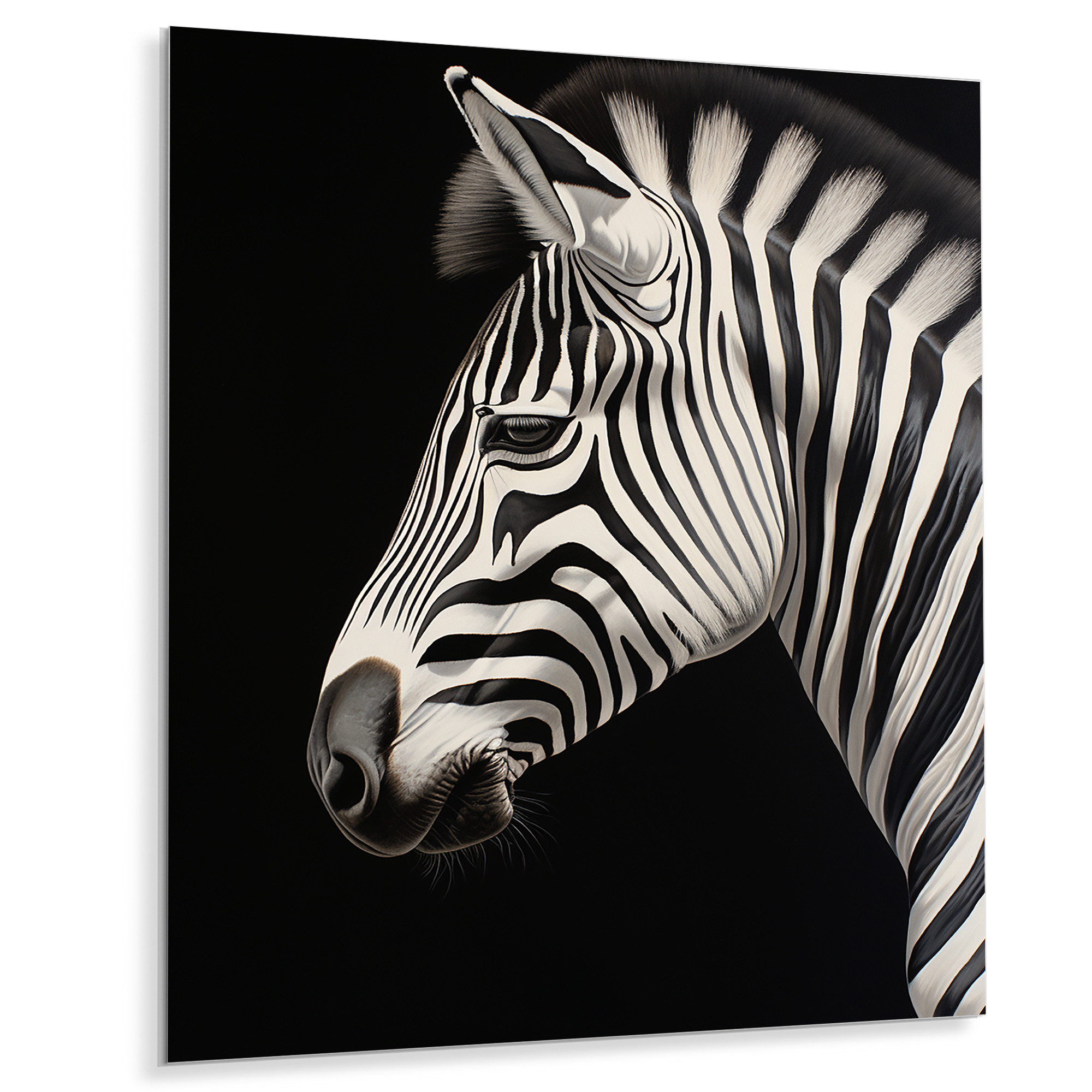 Designart "Portrait of a Black and White Zebra IV" Animals Zebra Metal ...