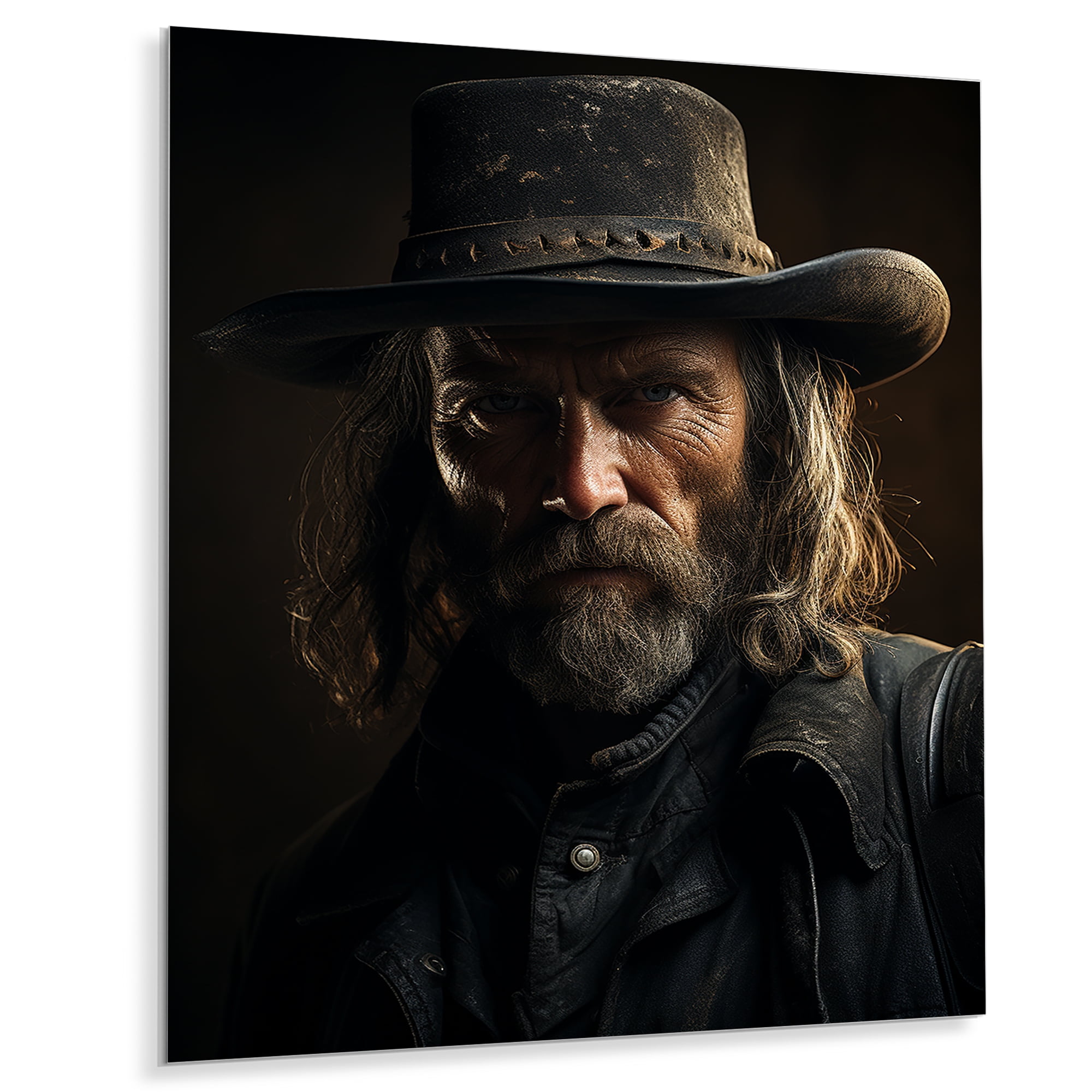 Designart "Portrait of a Lone Western Outlaw" Western Metal Wall Art ...