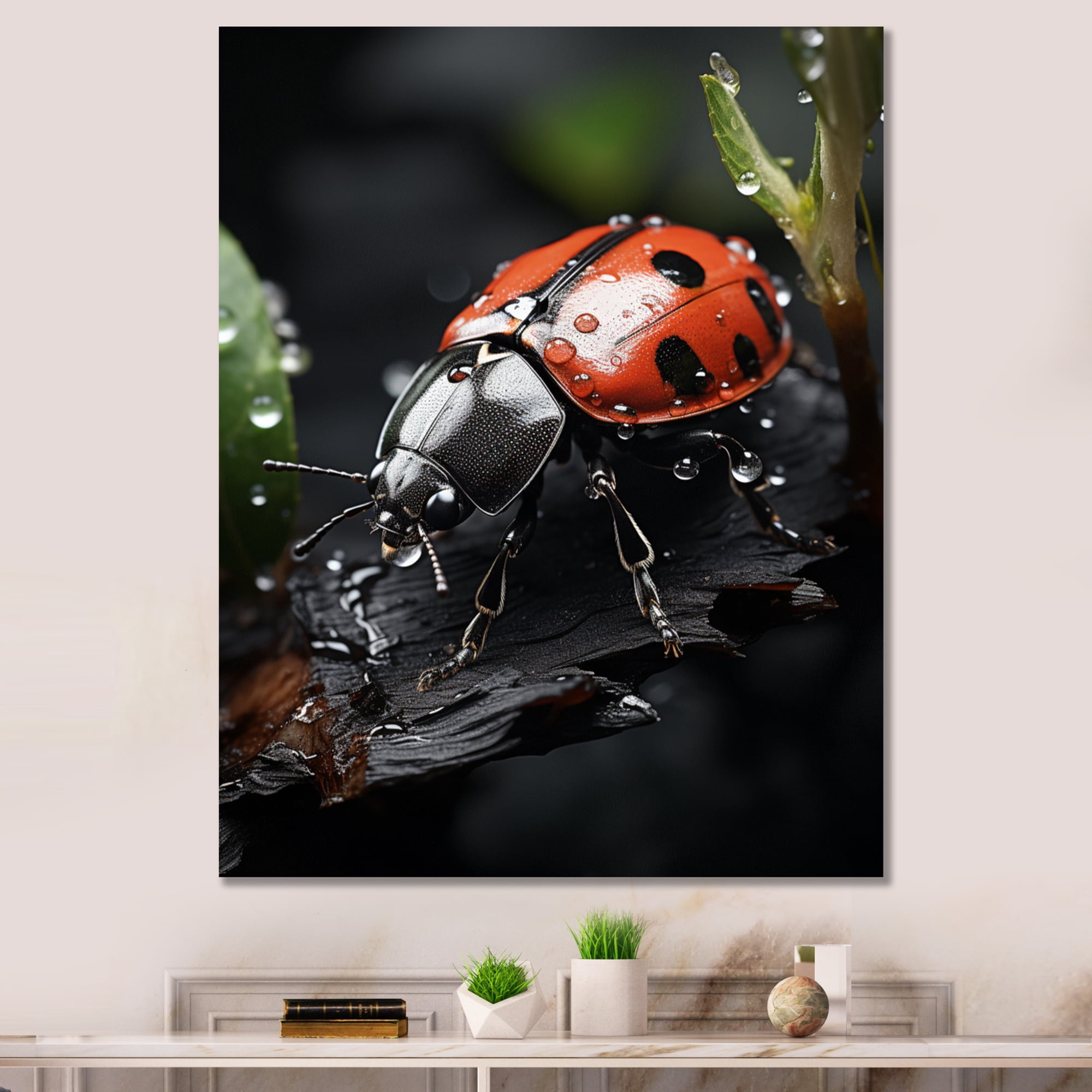 Designart "Portrait of a Red Ladybug II" Animals Wall Decor - Walmart.com